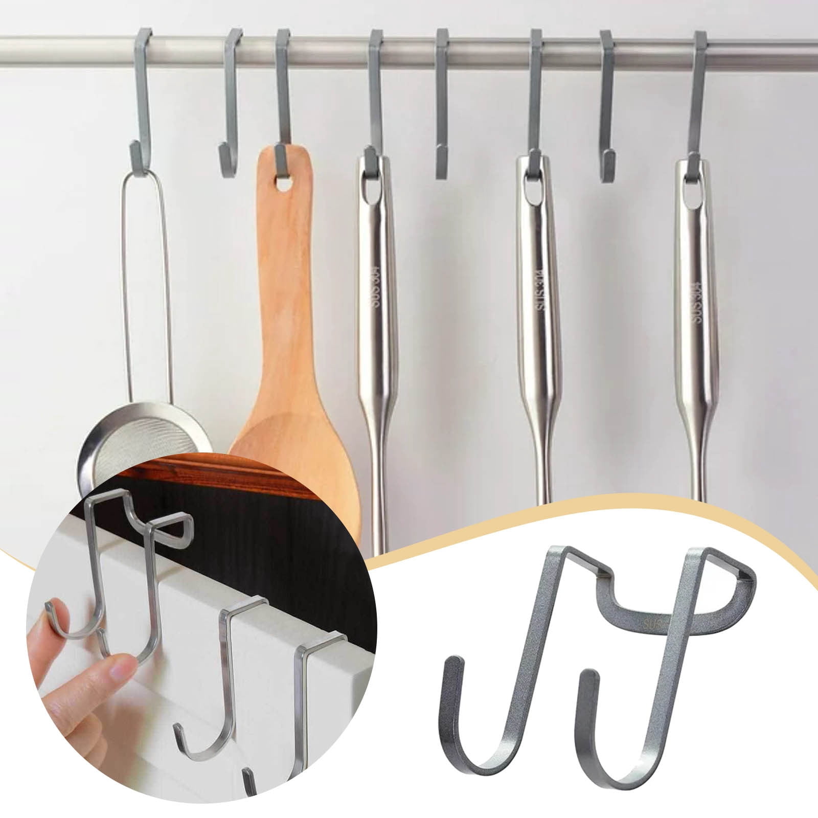 EcoVerve Over Cabinet Hook 304 Stainless Steel Multiple Use S Shaped ...