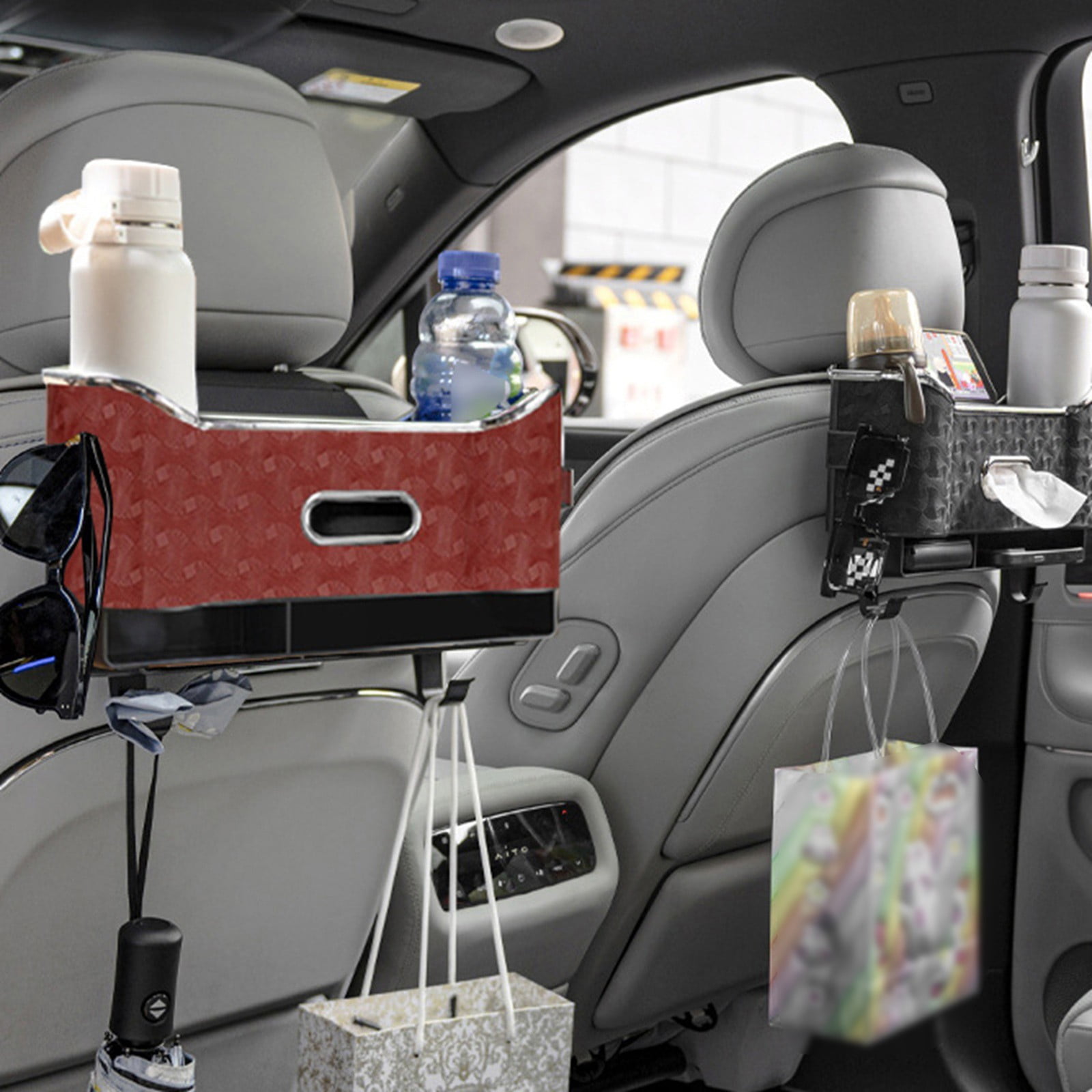 EcoVerve Pattern Diamond Multifunctional Car Seat Back Storage Box Car ...