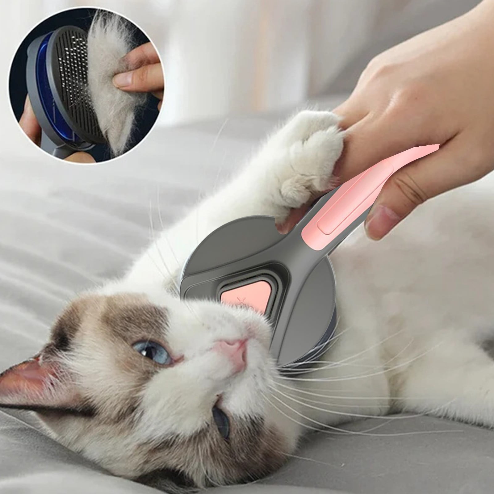 EcoVerve Pet Self Cleaning Pin Comb Massage Hair Removal Cat Comb Cat ...