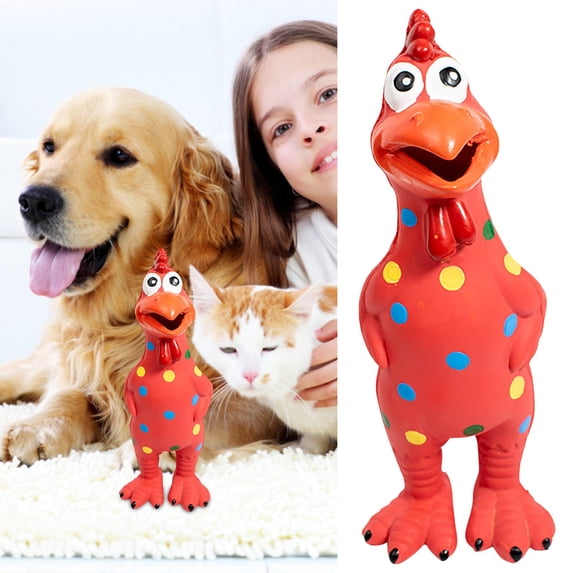 EcoVerve Pet Toy Spotted Latex Chicken In The Big Dog Decompression ...