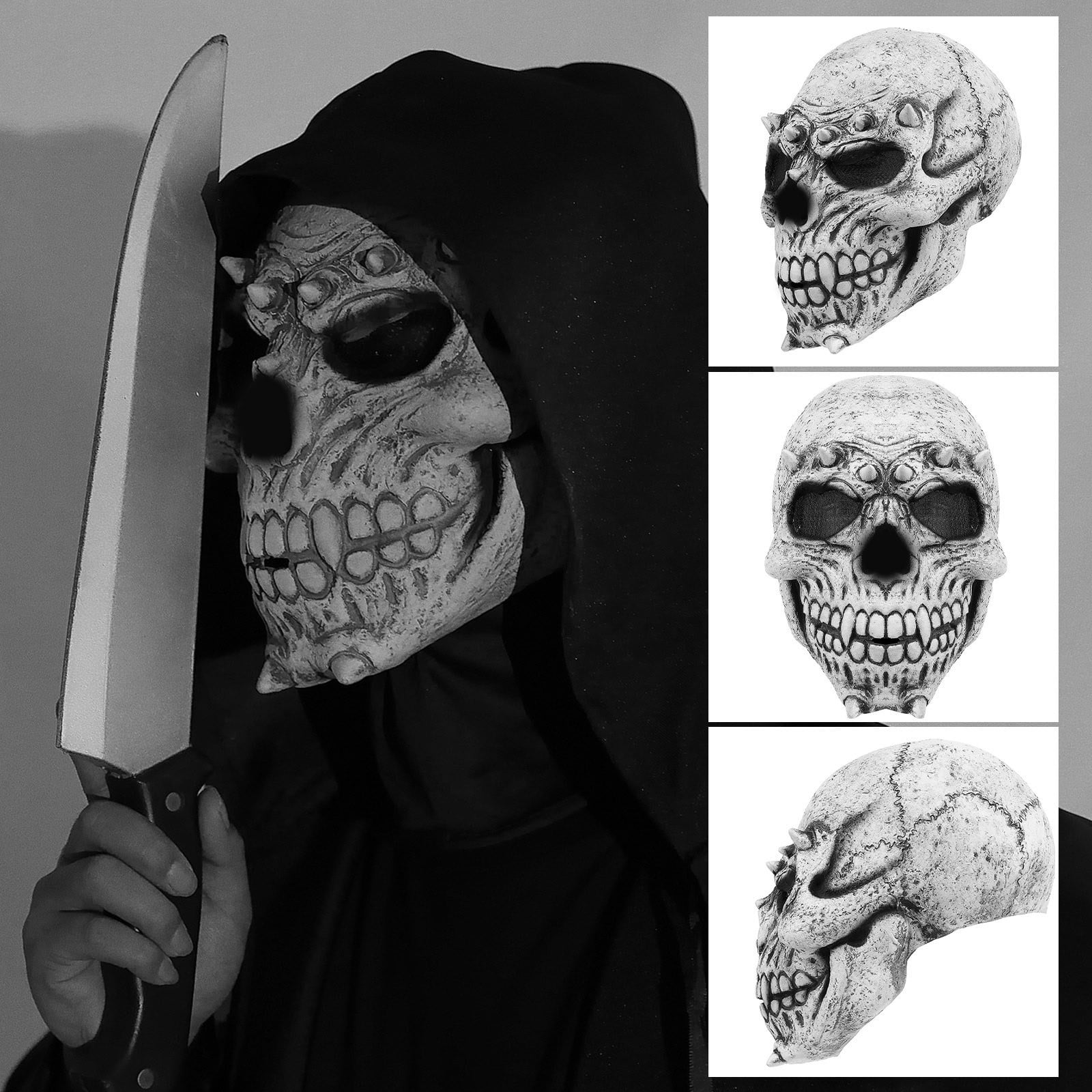 EcoVerve Scary Skeleton Headgear Latex Skeleton Headgear Cosplay Head ...