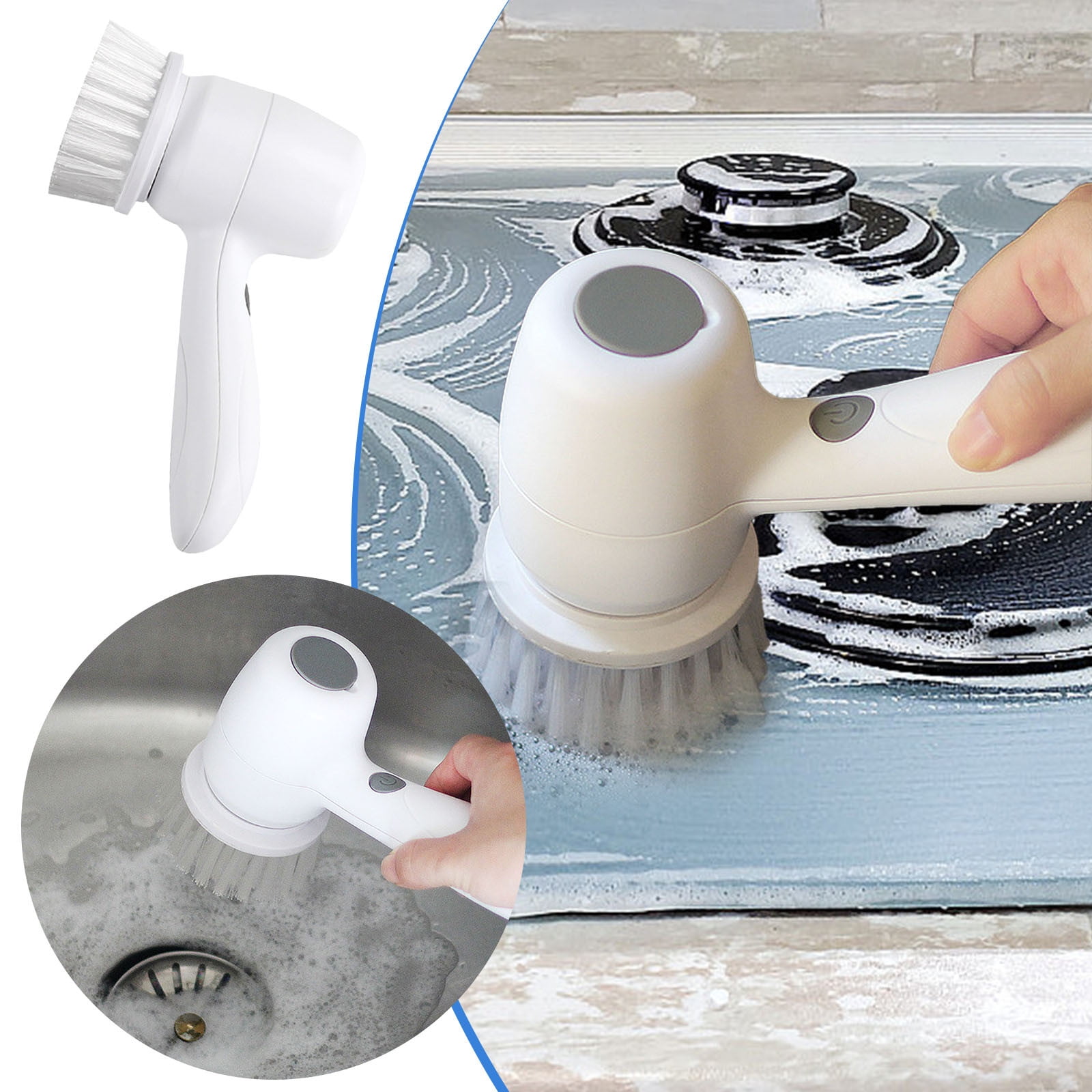 EcoVerve Scrub Rechargeable Cleaning Tools Cleaning Brush With 3 Brush Heads Scrub Suitable For ...