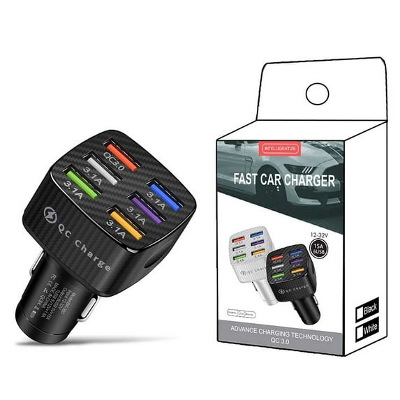 EcoVerve Six Port Car Charger New Model Vehicle Power Adapter 15A ...