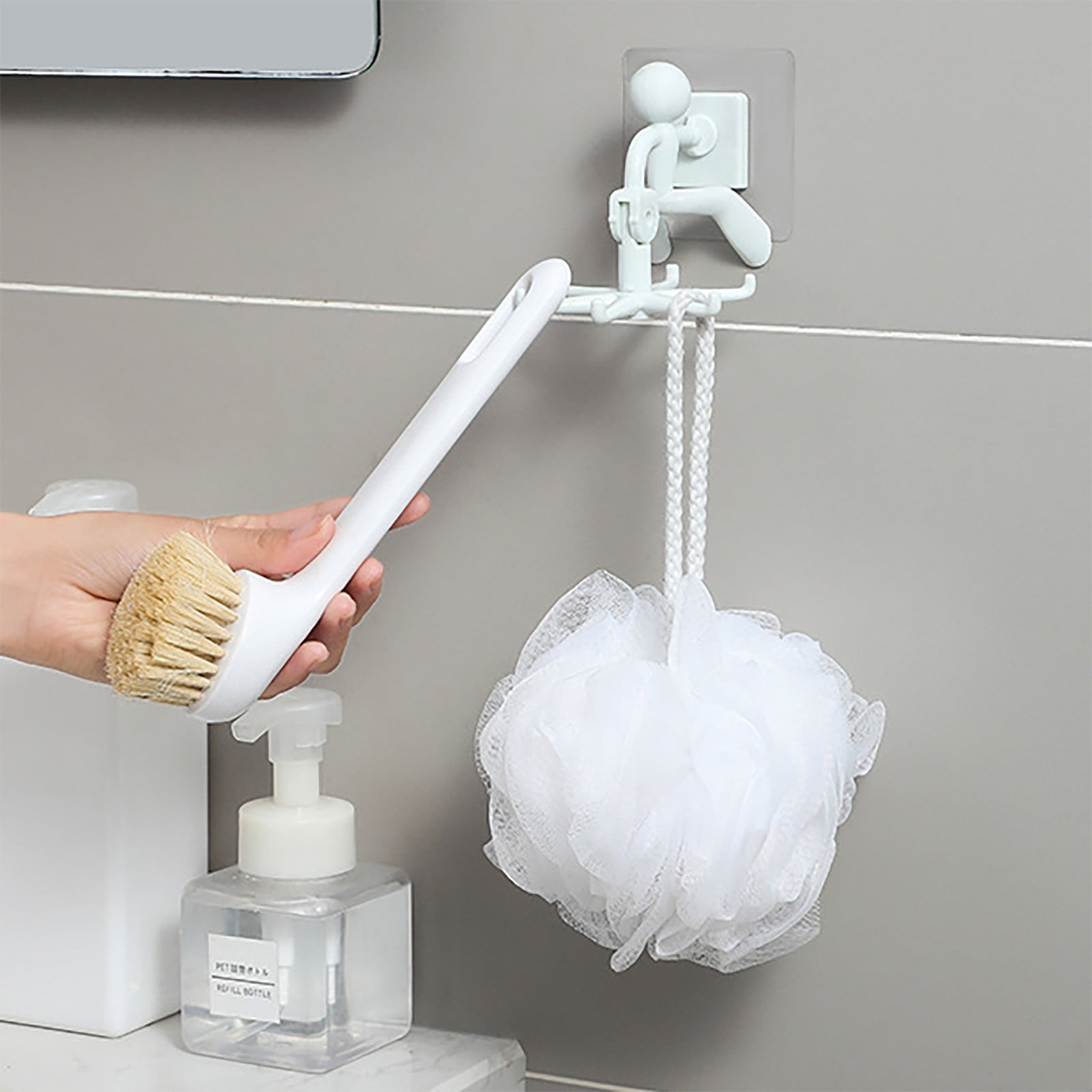 EcoVerve Small Humanoid 360 Rotatable Hook Punch Kitchen Wall Mounted ...