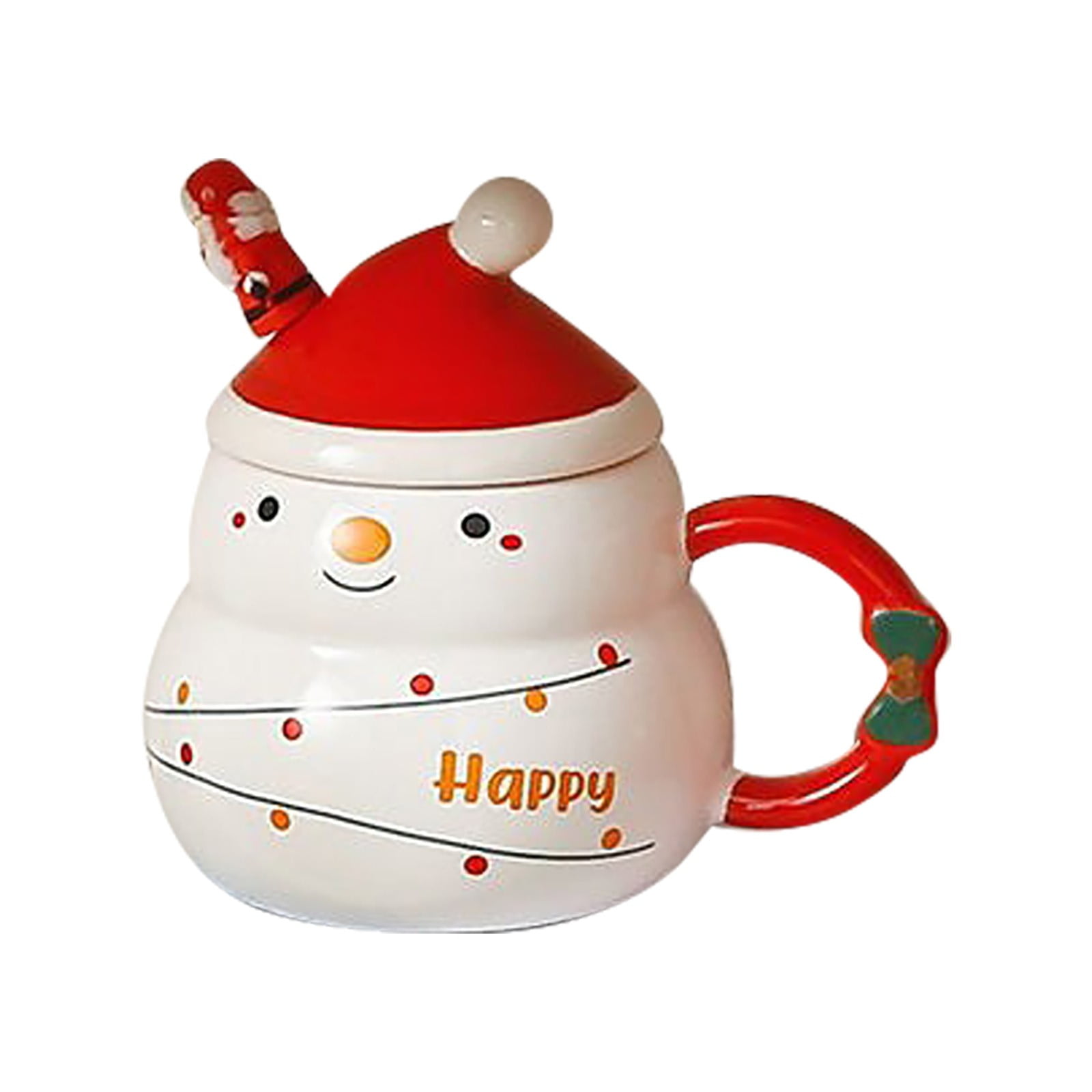 EcoVerve Snowman Ceramic Mug Large Capacity Cartoon Themed For Students ...