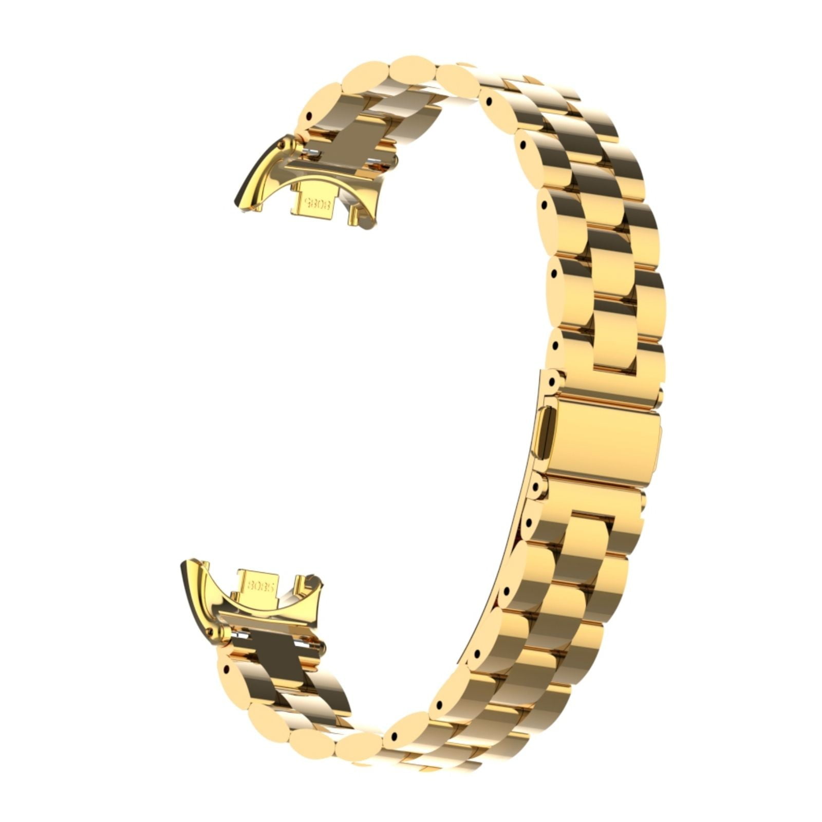 EcoVerve Solid Stainless Steel Watch Band With Triple Bead Connectors ...