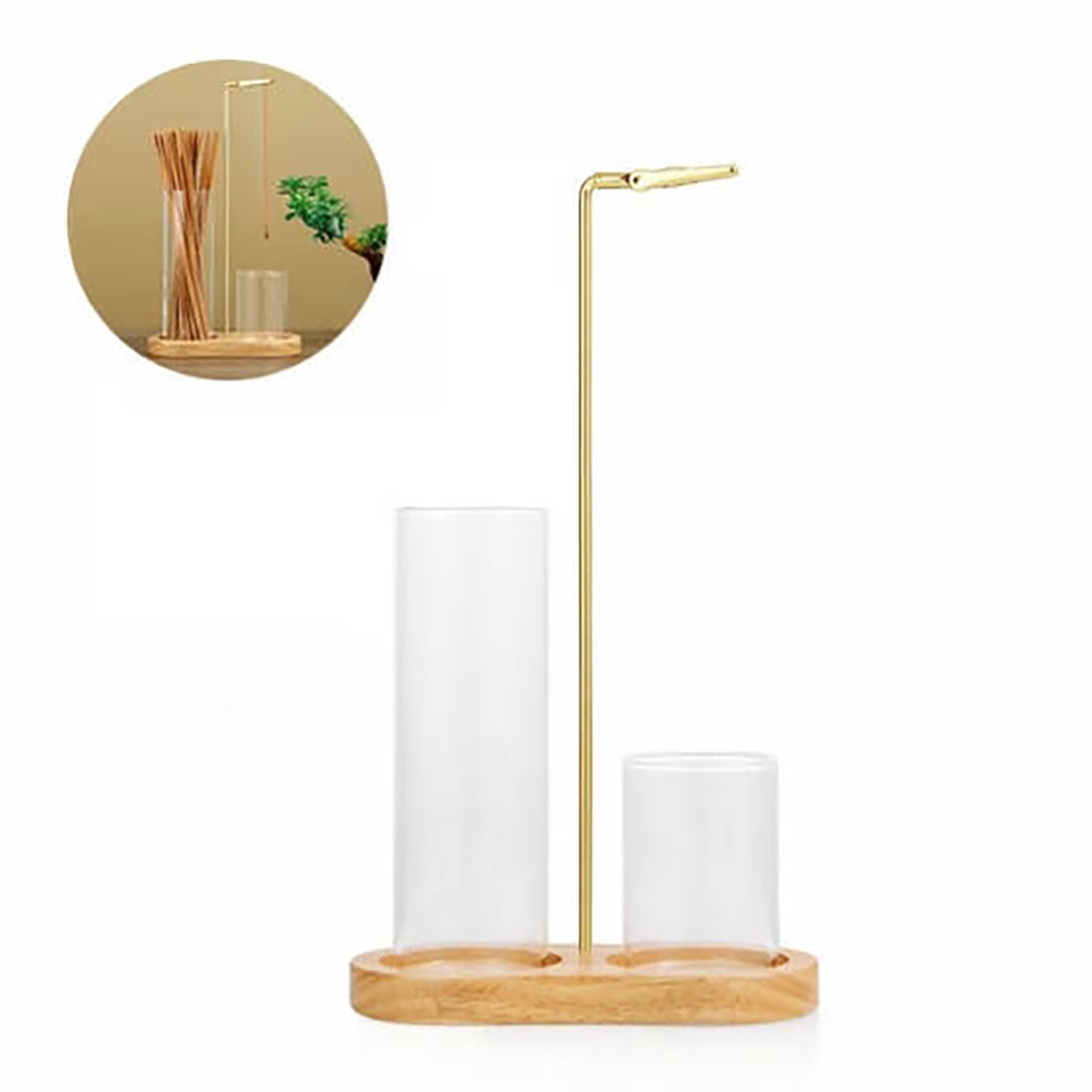 EcoVerve Solid Wood 8 Shaped Incense Burner Rubber Wood Glass ...