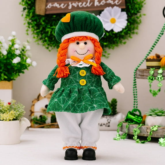 EcoVerve St. Patrick's Day Ornament Cute Cartoon Standing Pose Doll ...