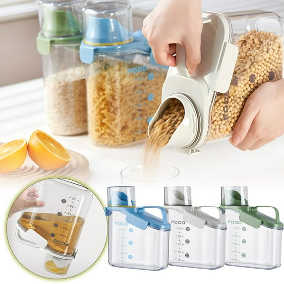 EcoVerve Storage Containers Airtight Plastic Kitchen Cereal Dispenser ...