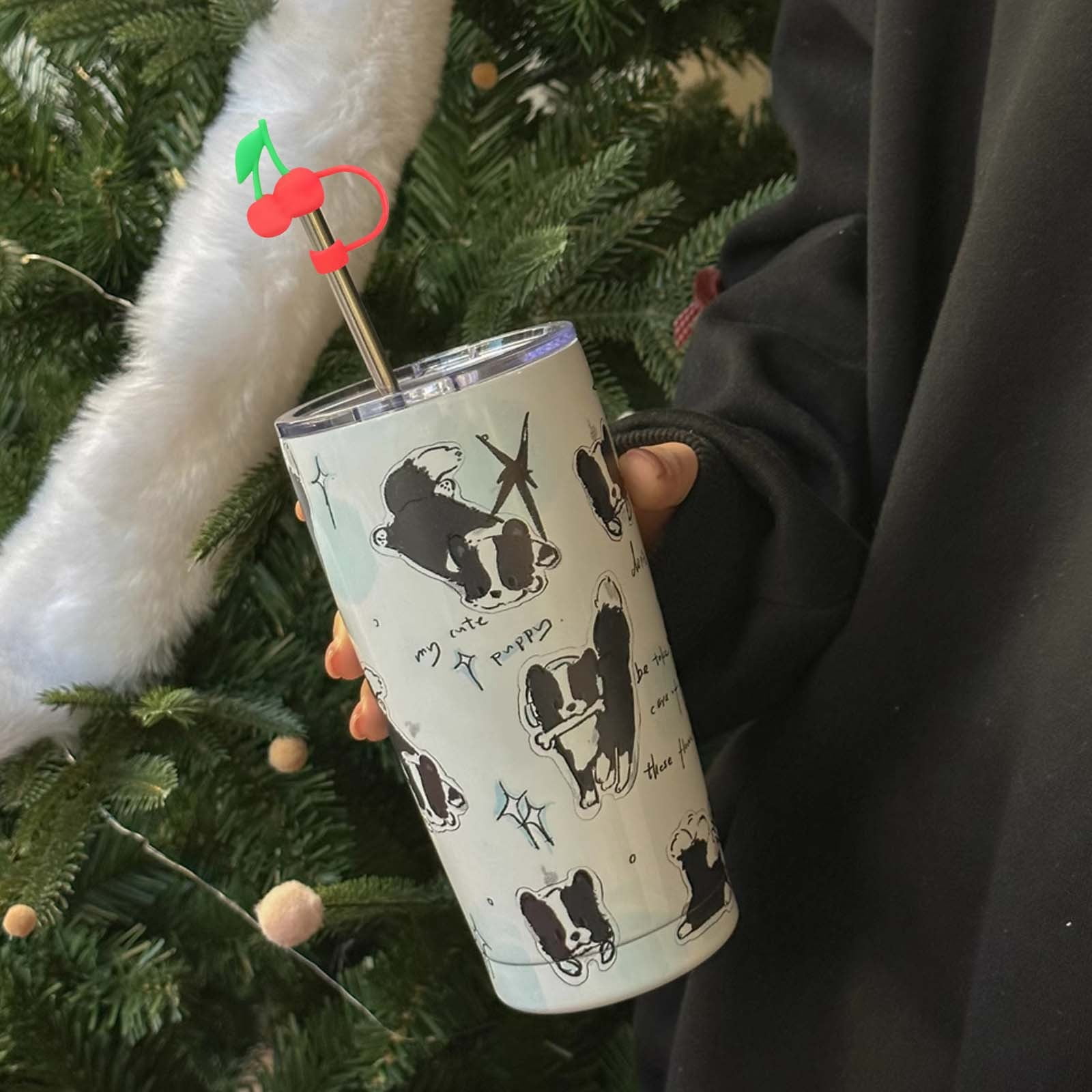 EcoVerve Straw Covers Cap Cartoon Silicone Fruit Shaped Straw Topper ...