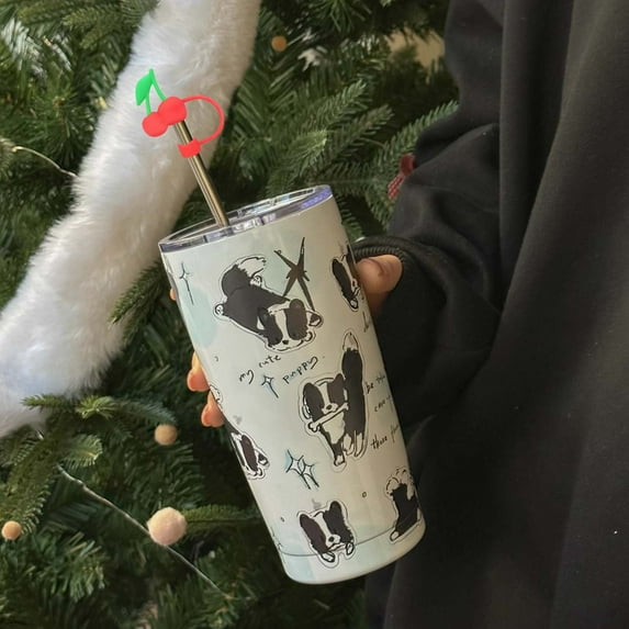 EcoVerve Straw Covers Cap Cartoon Silicone Fruit Shaped Straw Topper ...