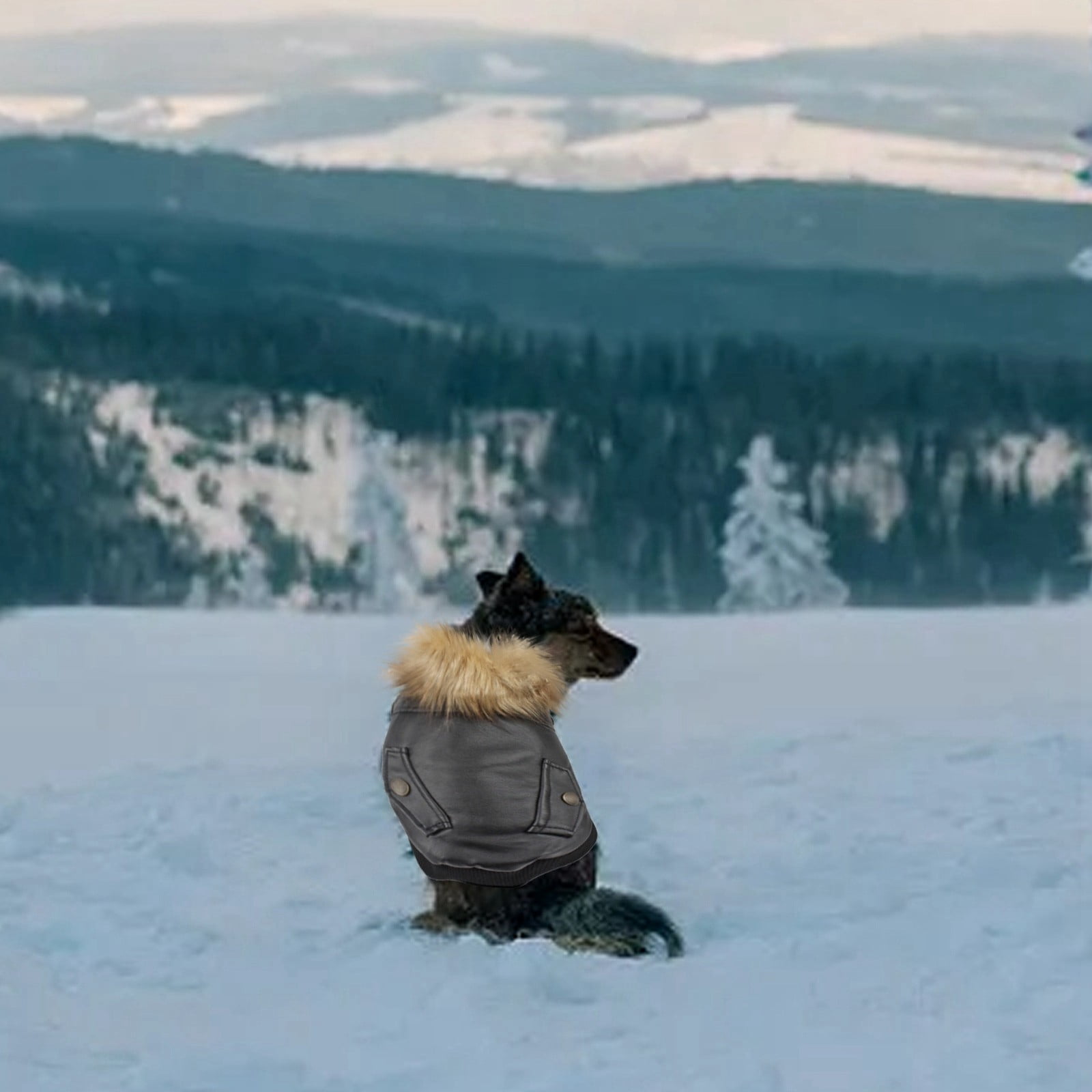 EcoVerve Stylish Winter Dog Coat: Faux Collar Leather Jacket For ...