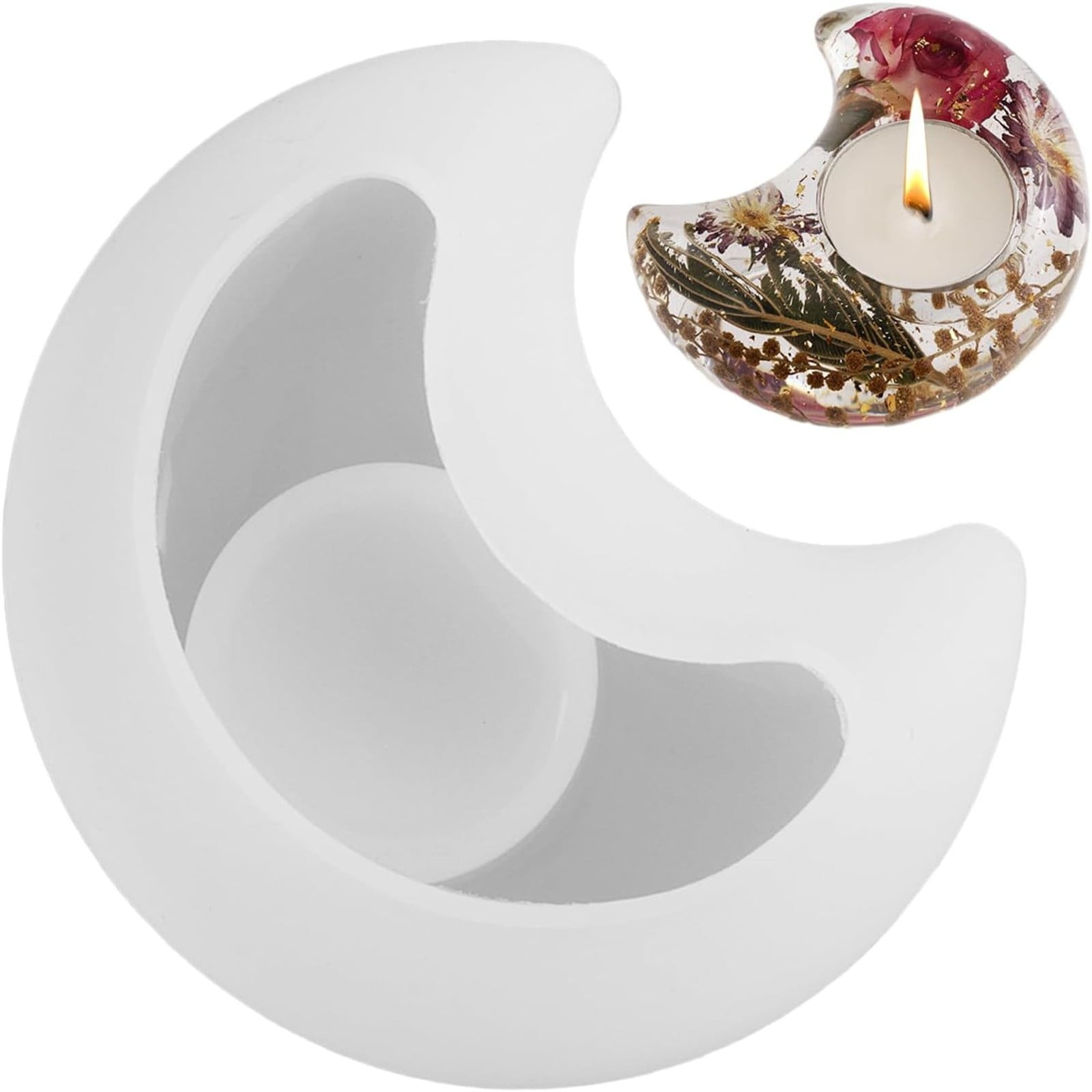 EcoVerve Tealight Candle Holder Silicone Mould Star Moon Heart Shape ...