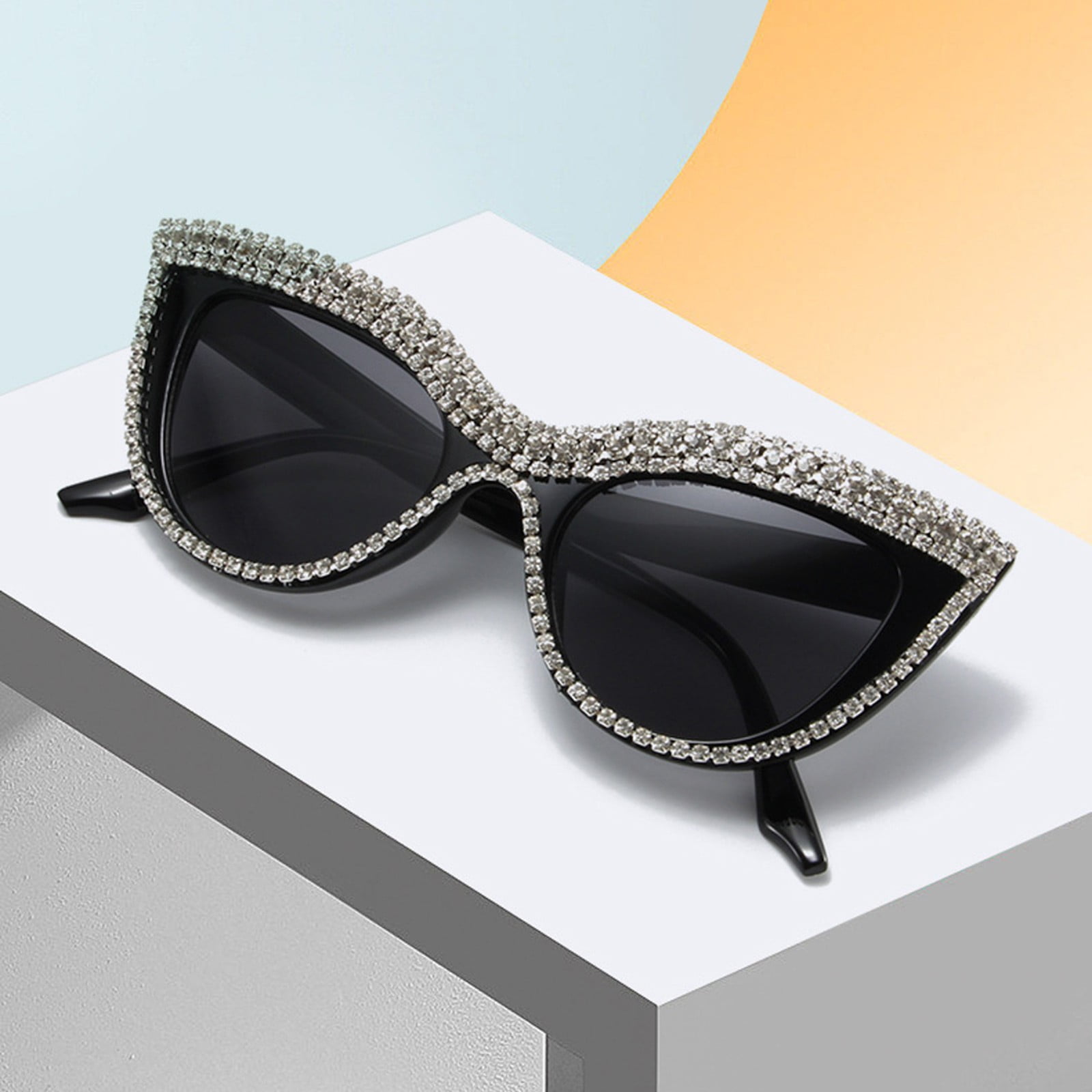 EcoVerve Trendy Diamond Inlaid Sunglasses For Women Floral Cat Eye ...