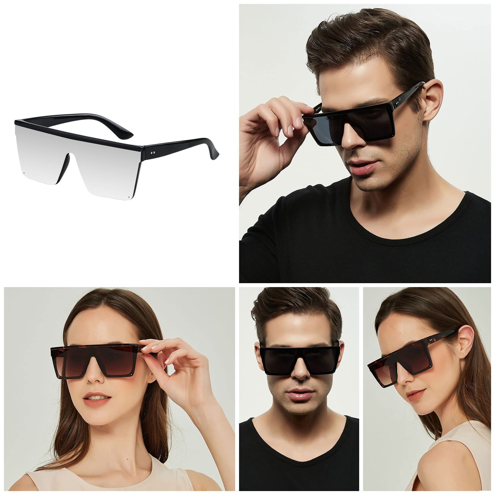 EcoVerve Trendy Oversized Frame Connected Sunglasses Street Style ...
