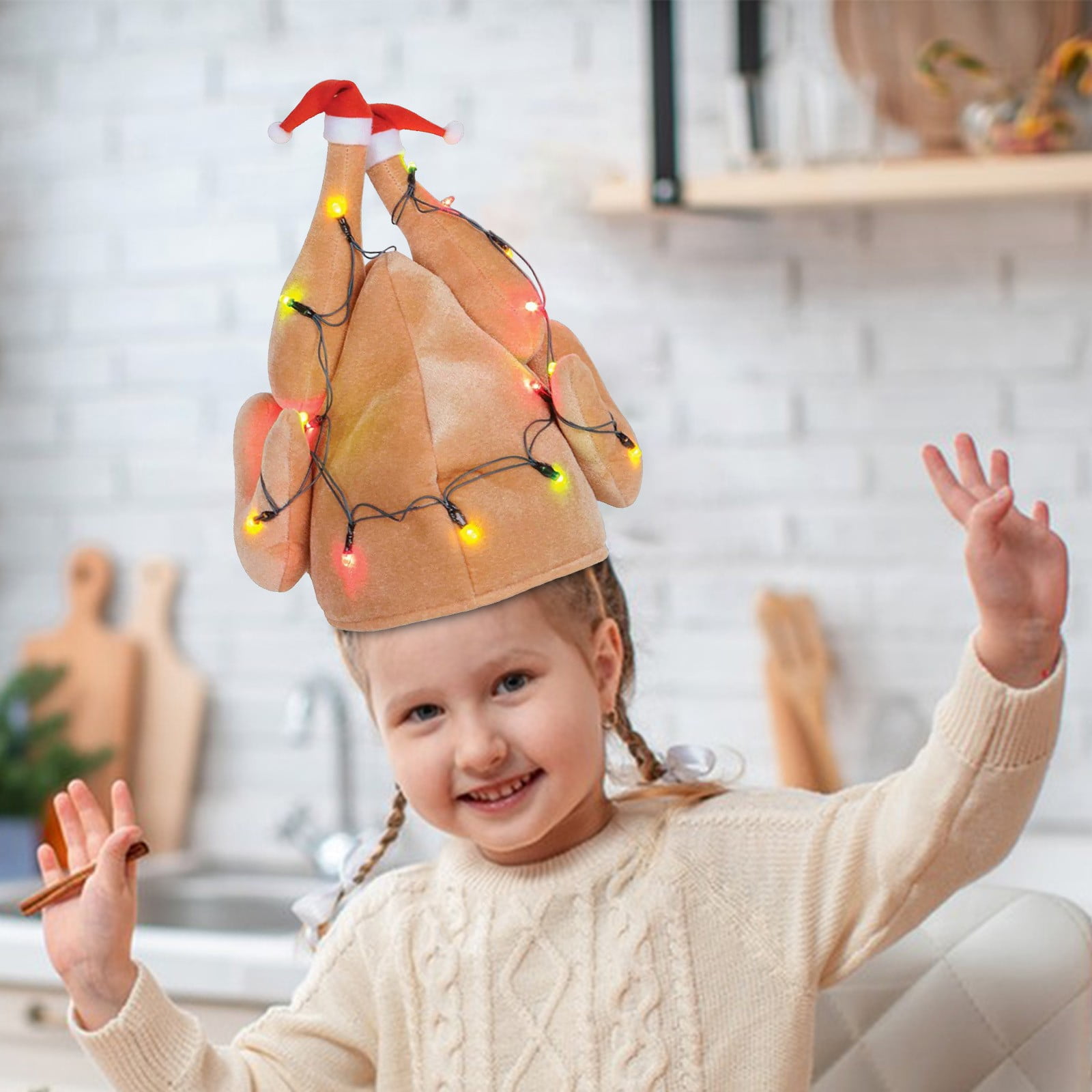EcoVerve Turkey Hat Moves Turkey Head Cover Decoration Party Hat ...