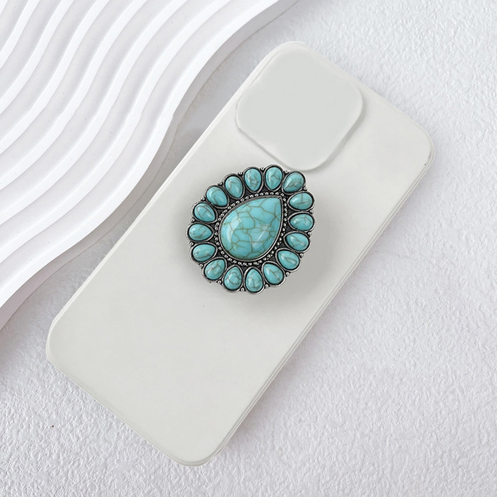 EcoVerve Turquoise Phone Stand Retro Folding Tabletop Stand Irregular ...