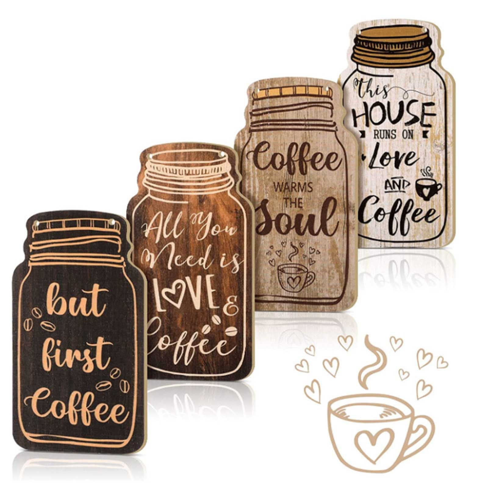 EcoVerve USA Style Wooden Coffee Sign Alphabetical Kitchen Décor ...