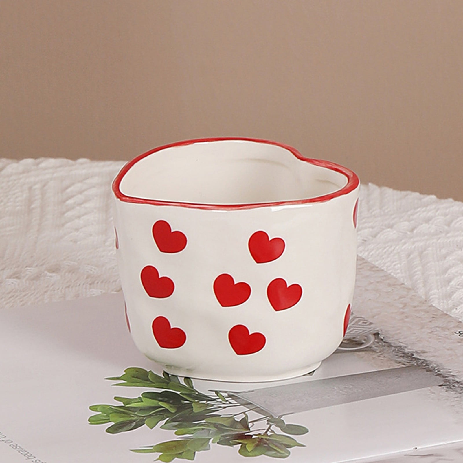 EcoVerve Valentine's Day Heart Shape Ceramic Candle Cup For Coffee Milk ...