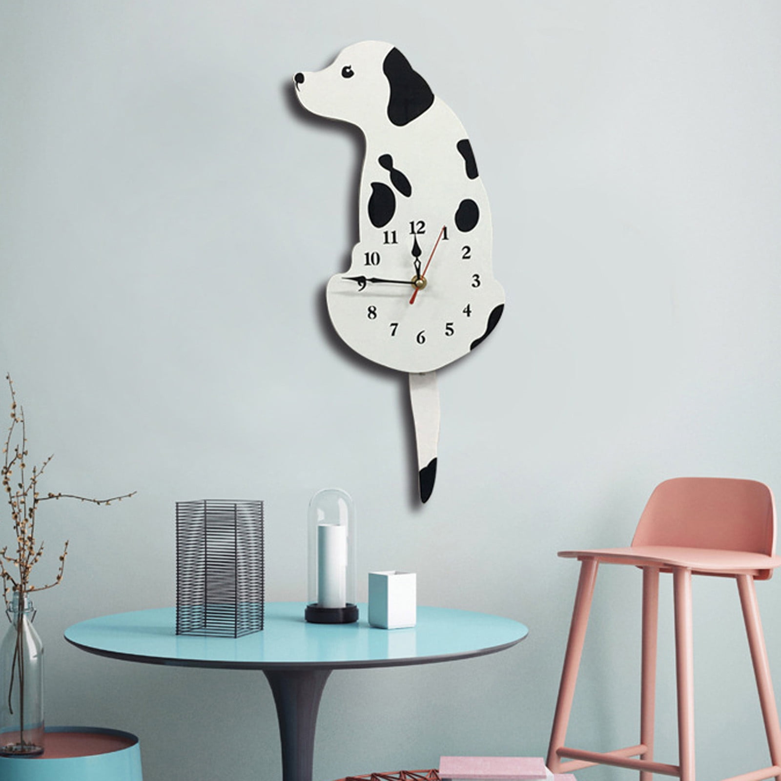 EcoVerve Wall Clock Dog Acrylic Wall Clock With Swing Tail For Living ...