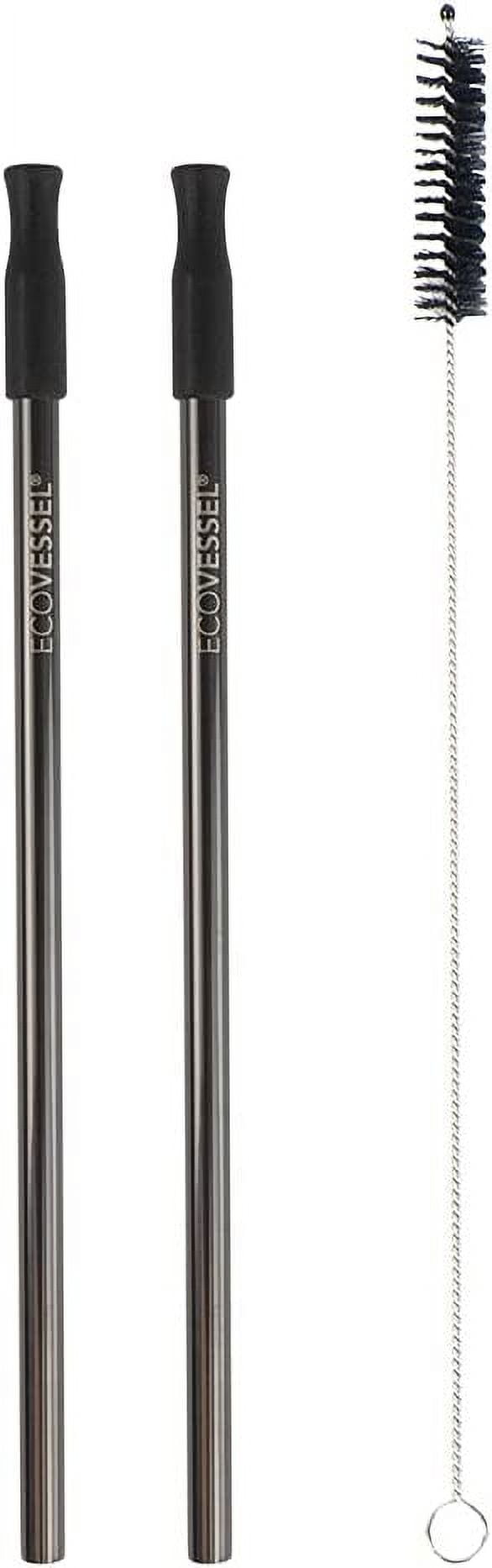 EcoVessel STRAWSET Stainless Steel Straw Set with Removeable Silicone ...