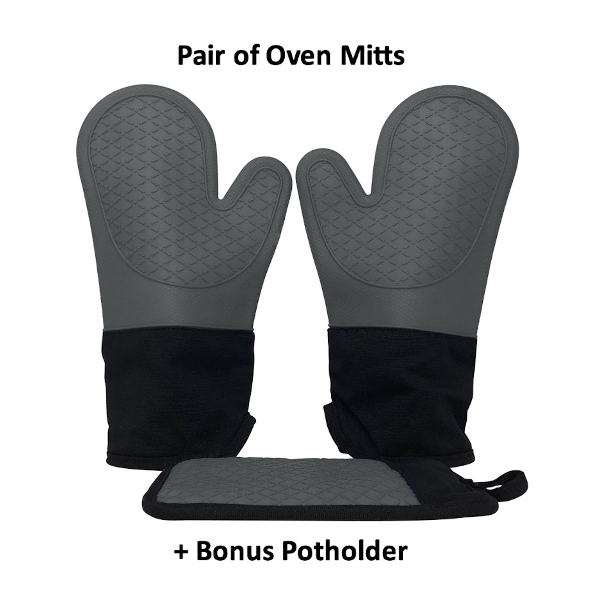 Ecoberi Silicone Oven Mitts and Potholder Set, High Heat Resistant ...