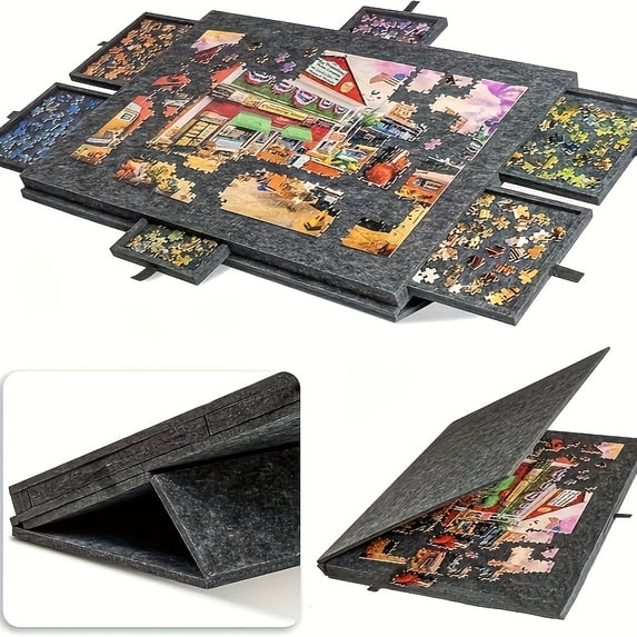 Ecoboom 1000-Piece Puzzle Board with 6 Drawers, Foldable Jigsaw Table ...