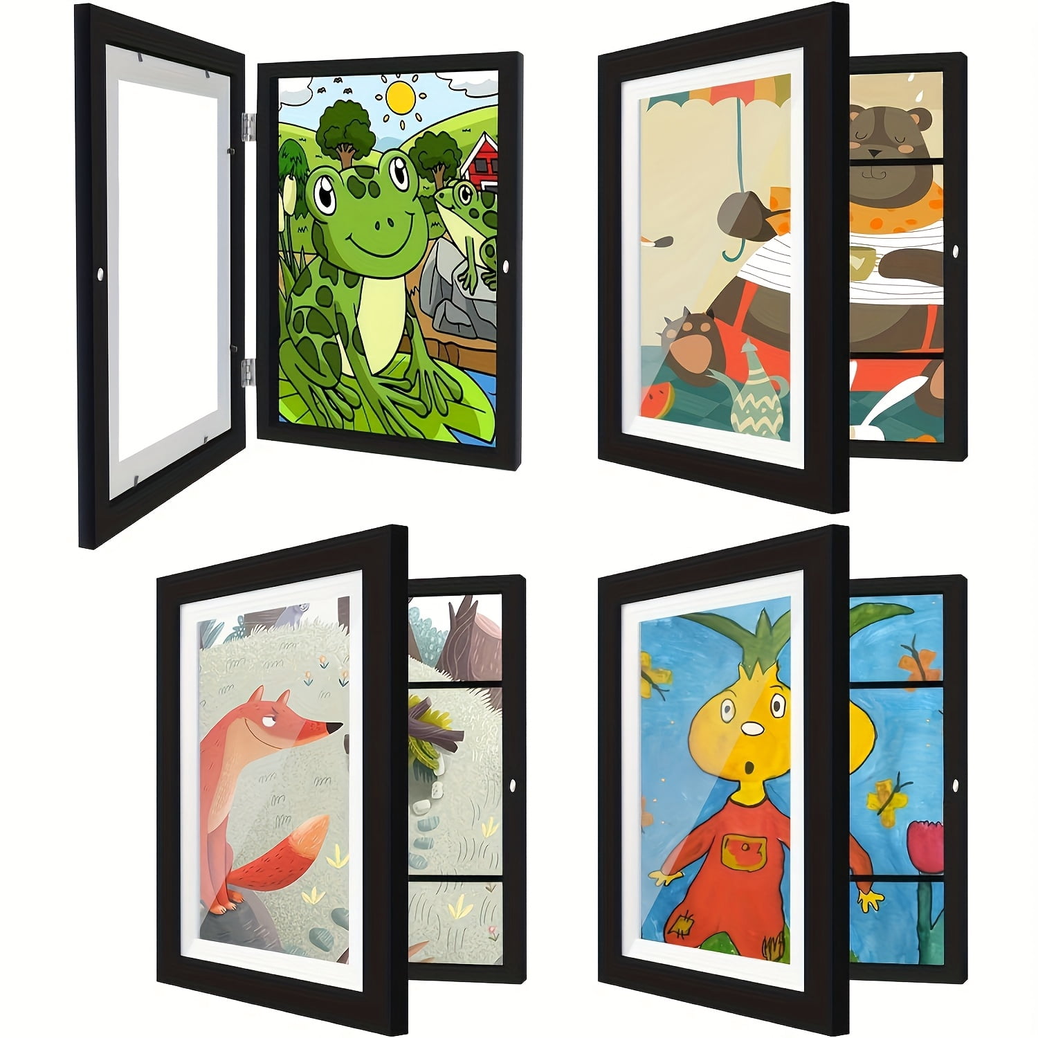 Ecoboom 4-Pack Front Opening Kids Art Display Frames, 8.5 x 11 Acrylic ...