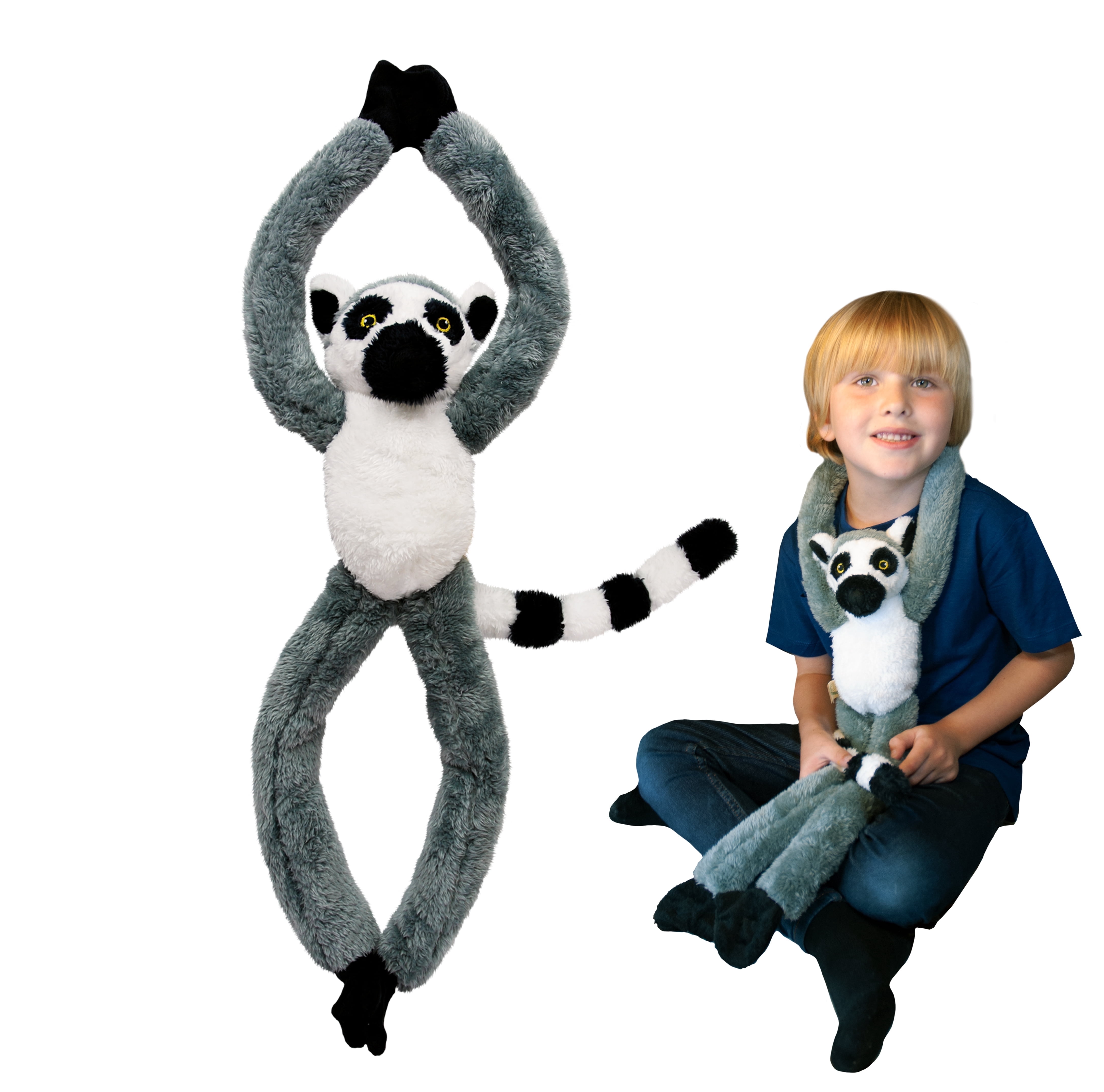 Ecobuddiez Tree Huggers Lemur by Deluxebase – 28" Eco Plush Toy Made ...