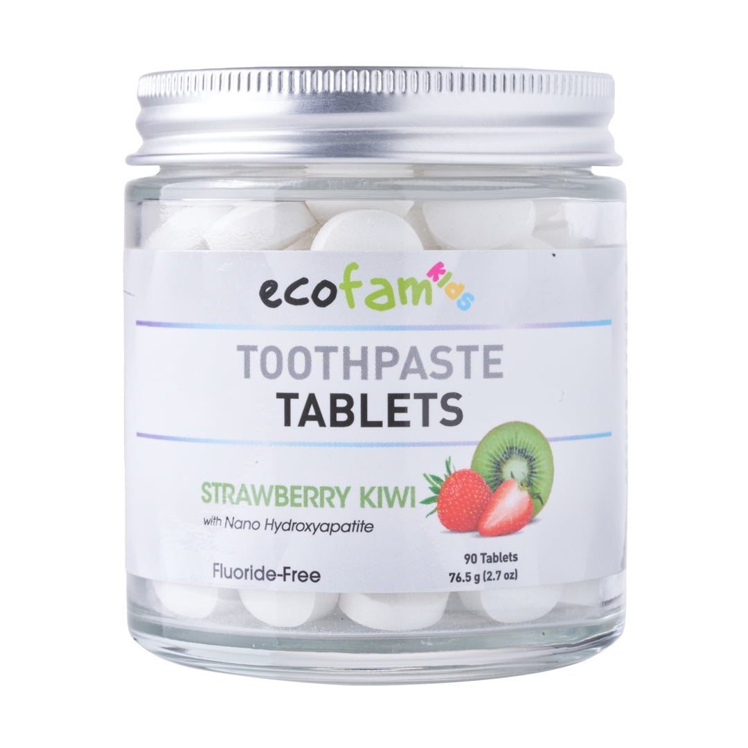 Ecofam Kids Strawberry Kiwi Toothpaste Chewable Tablets |90 Natural ...