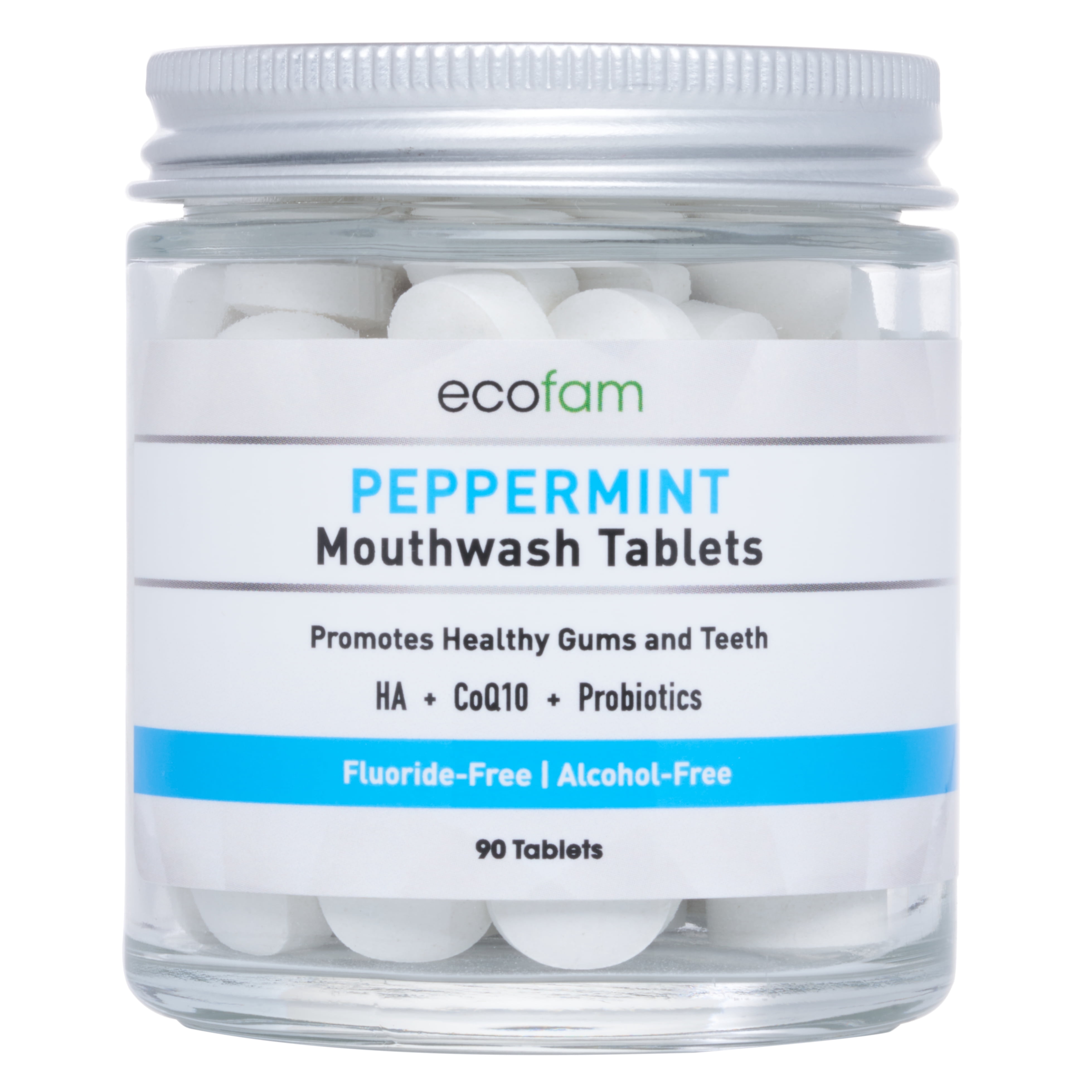 ECOFAM Peppermint Mouthwash Tablets - Chewable Mouthwash Tablet for ...