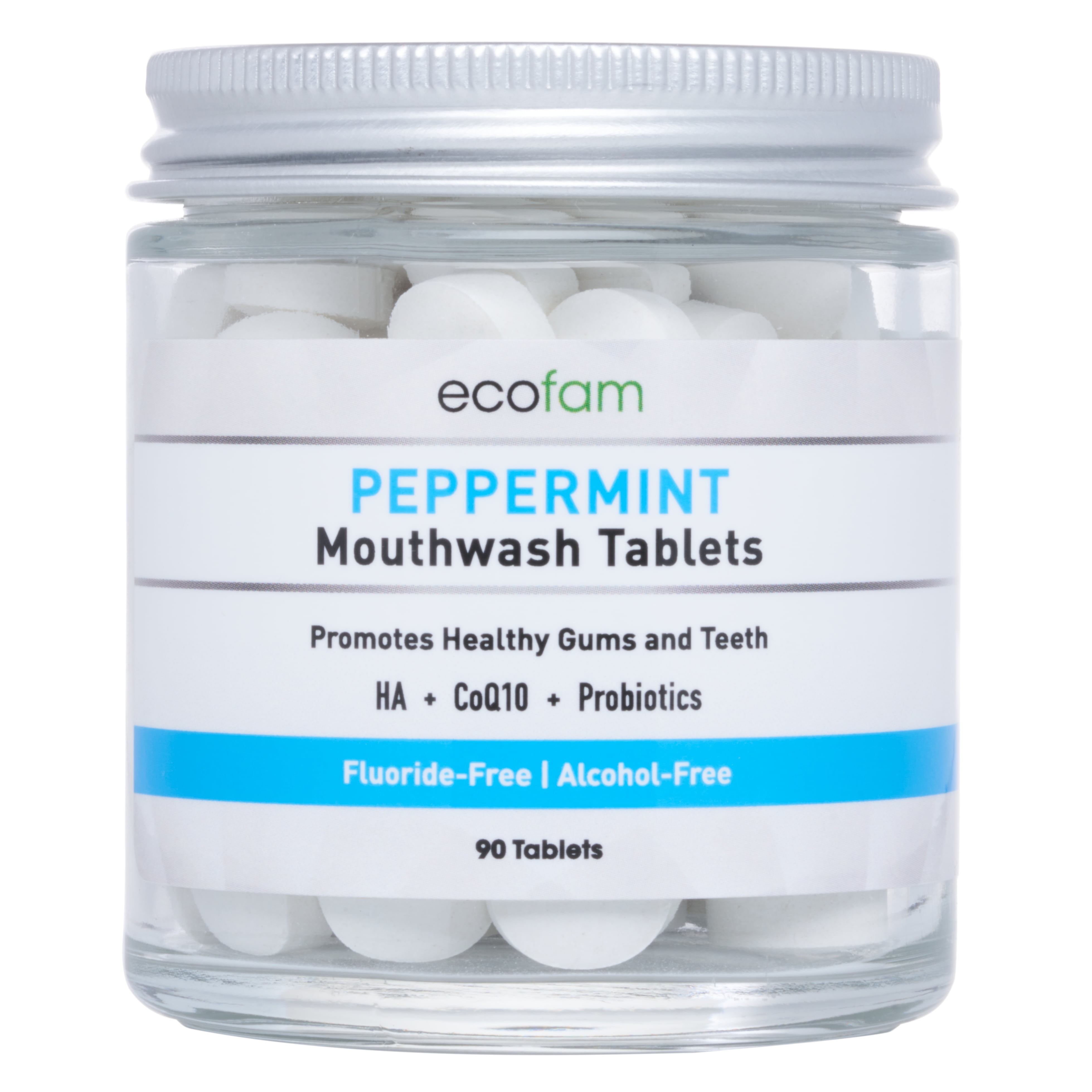 Ecofam Peppermint Mouthwash Tablets with Hydroxyapatite | Fluoride Free ...