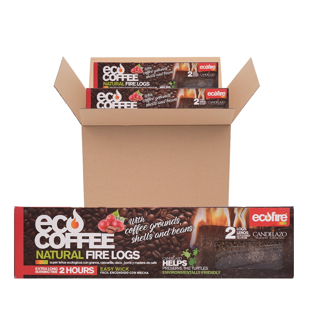 Ecofire Coffee Firelog Box with 2 Logs, 40.21 oz, Pack of 2 - Walmart.com