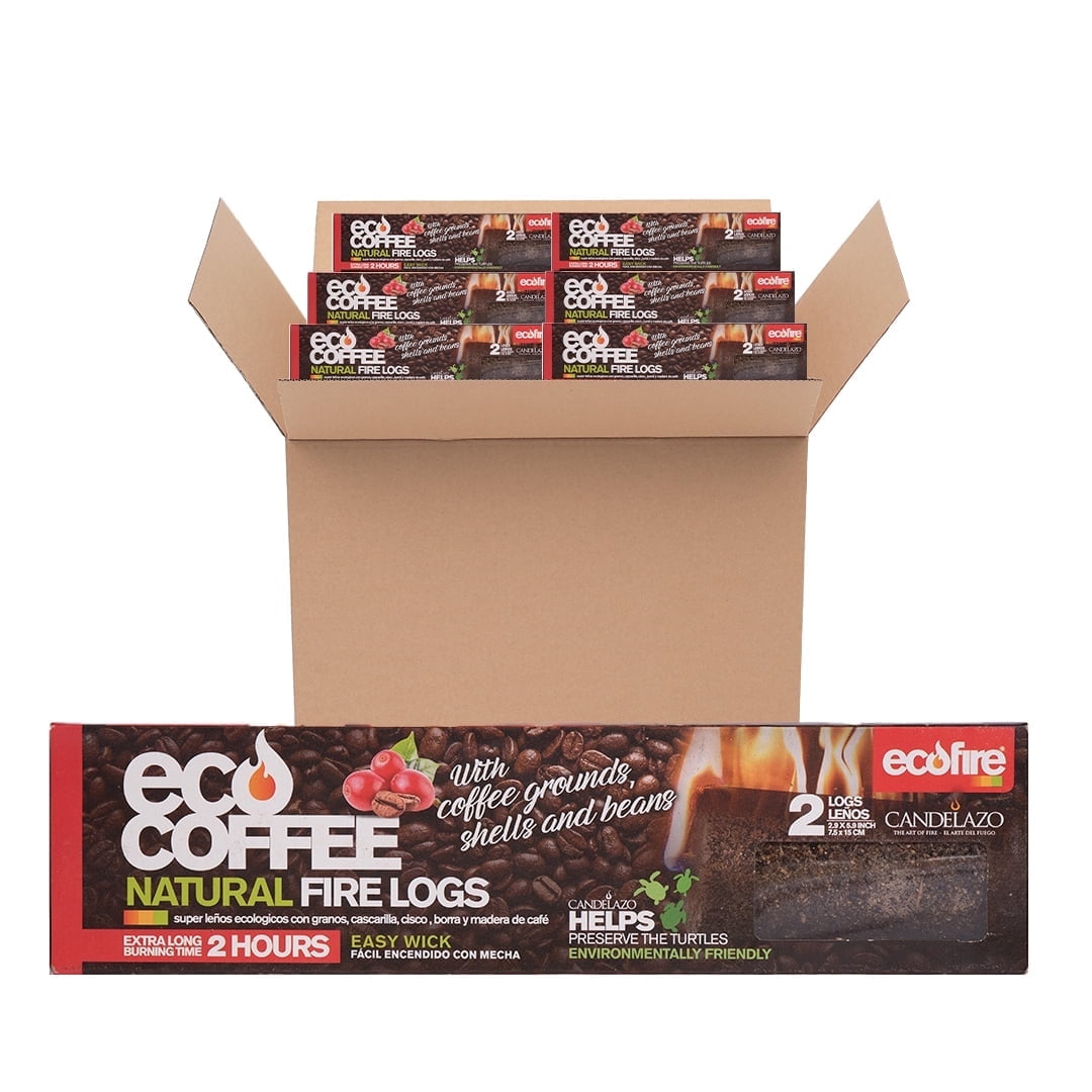 Ecofire Coffee Firelogs with 2 Logs, 40.21 oz, 6-Piece - Walmart.com
