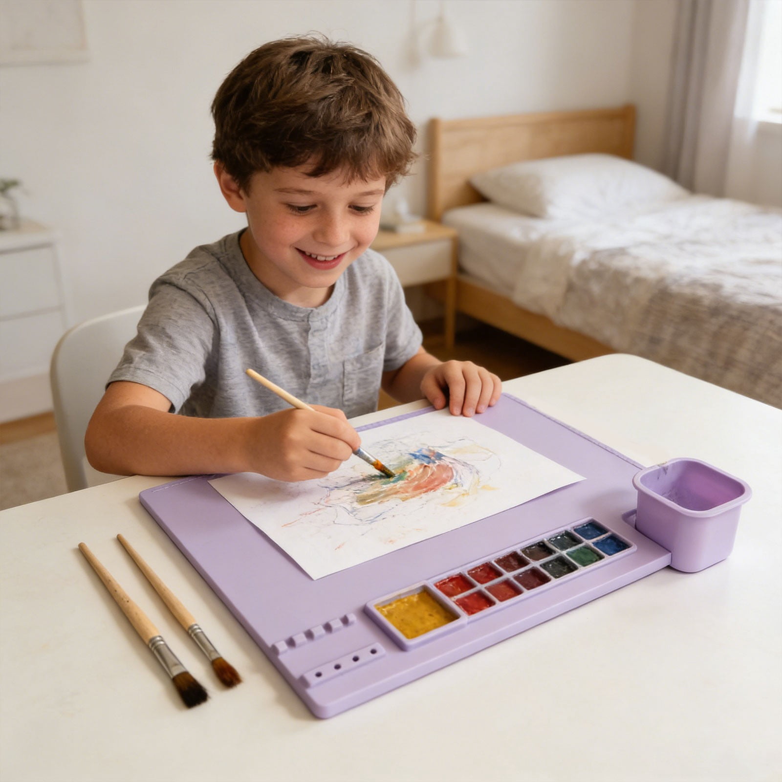 Ecohintz 20"X16" Silicone Painting Mat with Paint Wells - 12 Cups ...