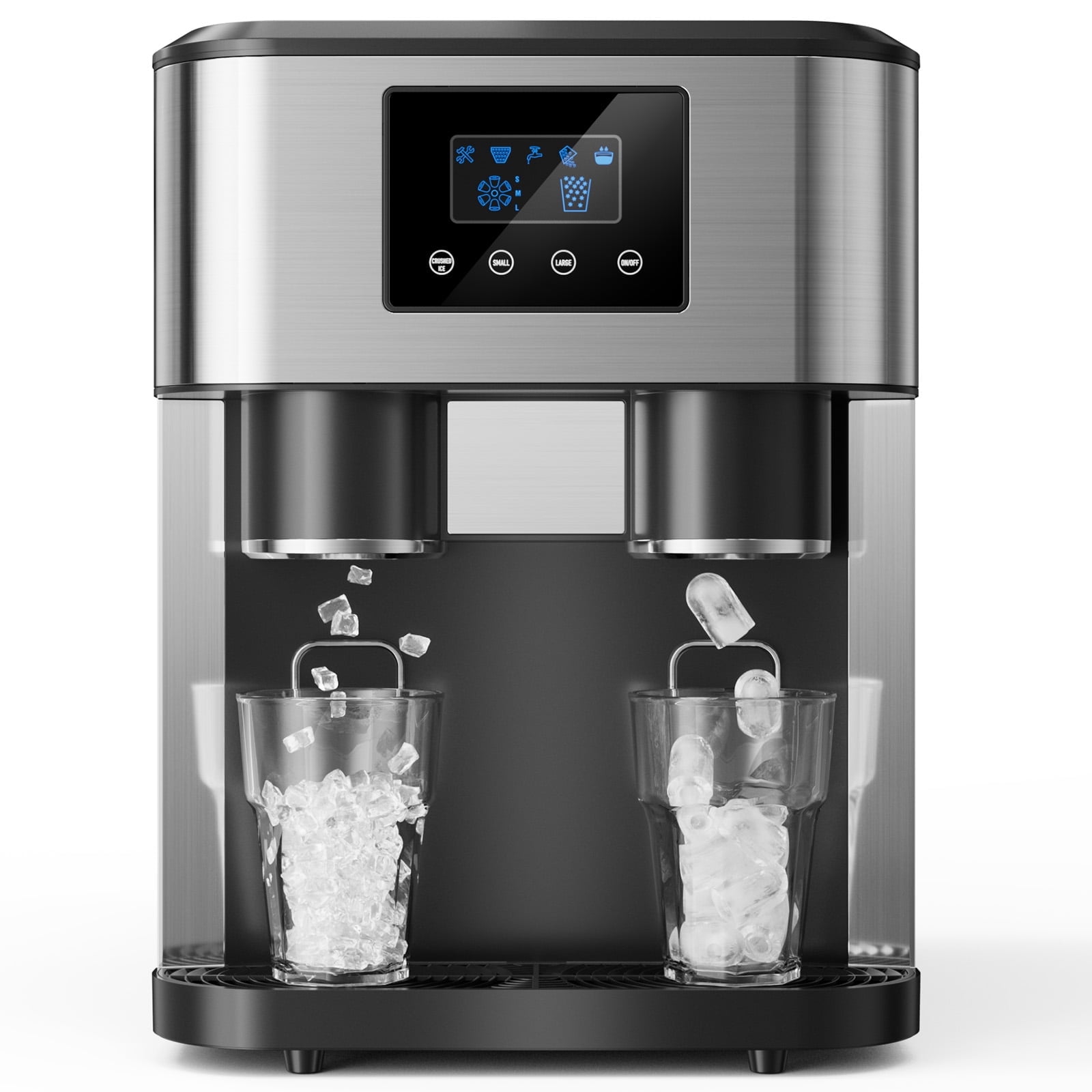 Ecojoy 3-in-1 Ice Maker with Auto Water Refill & Crush Function - 33 ...