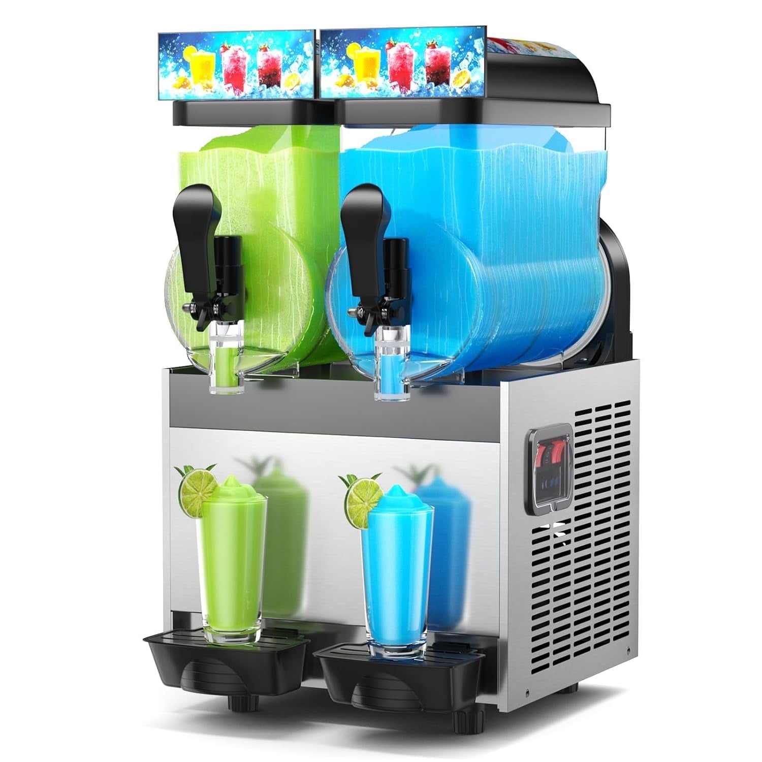 Ecojoy 15L x 2 Frozen Drink Maker Slushy Maker with LED Light,with Self ...