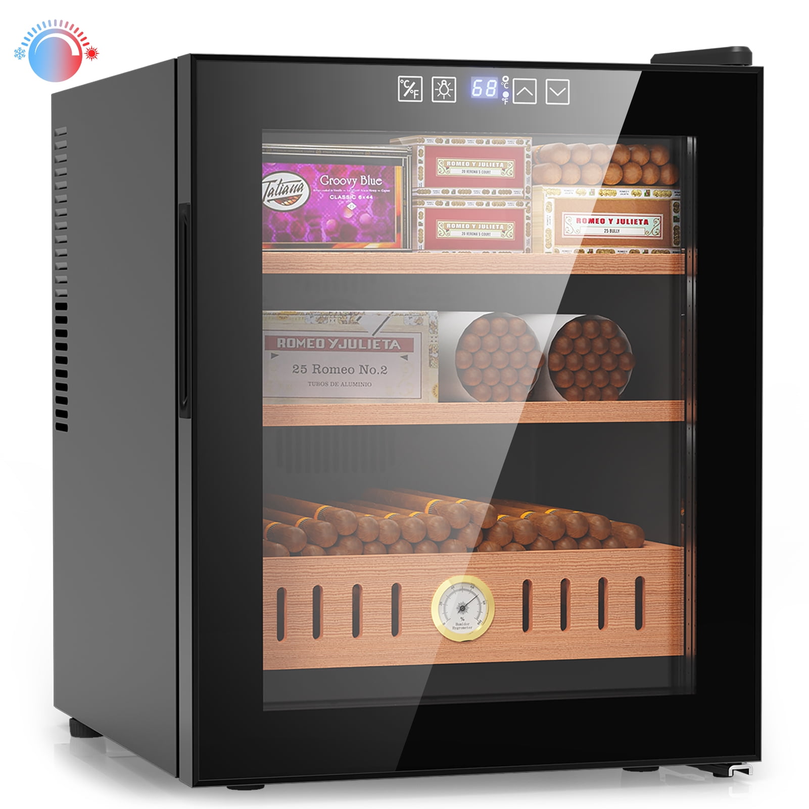 Ecojoy 50L Electric Cigar Humidor Cabinet, 300 Count with Heating ...