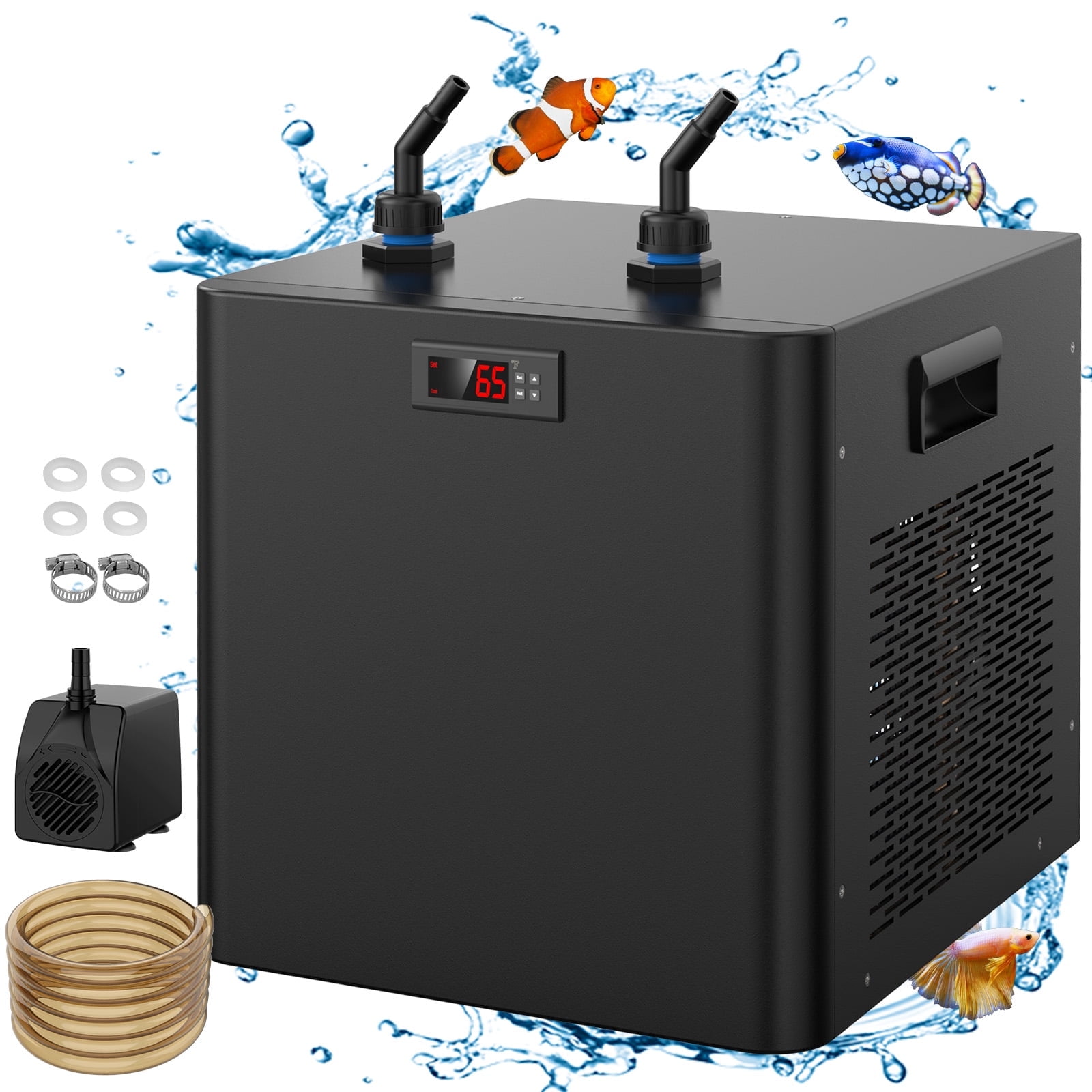 QAUSOU Aquarium Chiller 132 gal/500 L 1/2 HP Fish Tank Water Chillers ...