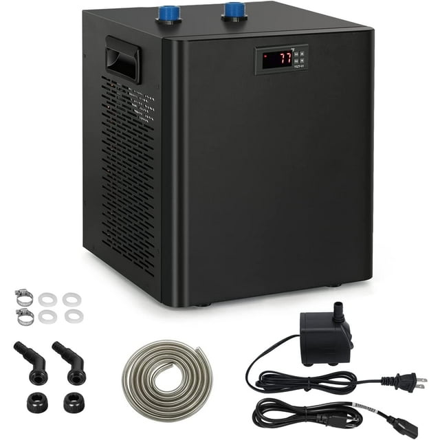 Ecojoy 75 Gal Aquarium Water Chiller, 1/3HP 300L, Quiet Compressor for ...