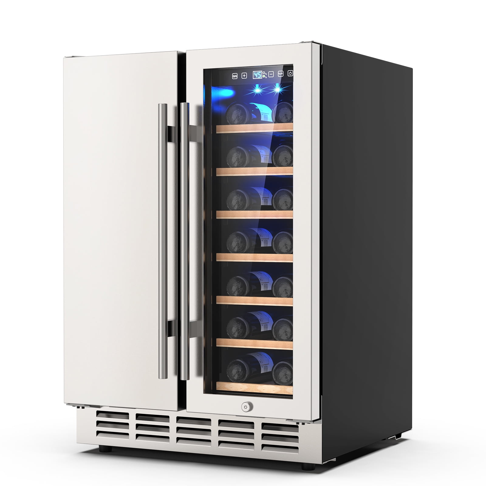 Ecojoy Beverage Refrigerator and Wine Cooler Refrigerator, Dual Zone 24 ...