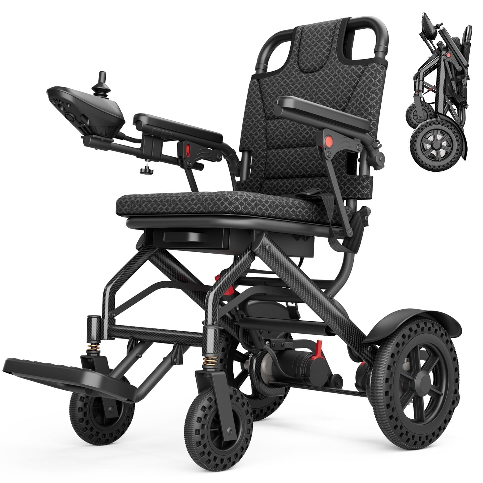 Ecojoy Ultralight 36lbs Foldable Electric Wheelchair - 15mi Range, 400W ...