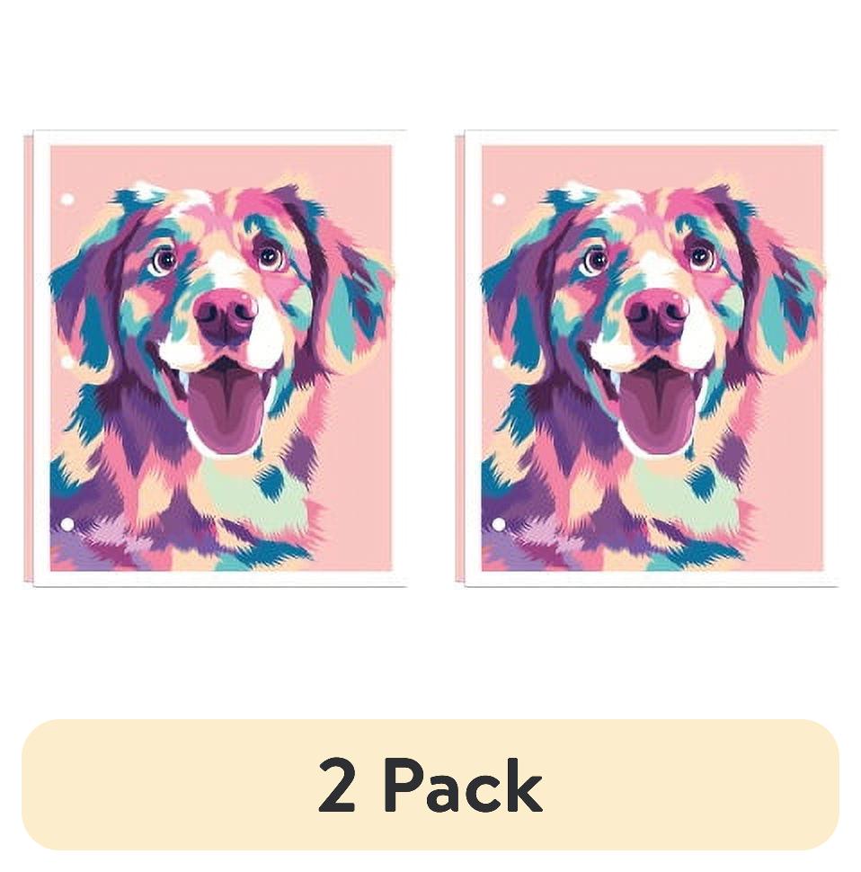 (2 pack) Ecokind by U Style Pastel Dog Two-Pocket Folder with Prongs ...