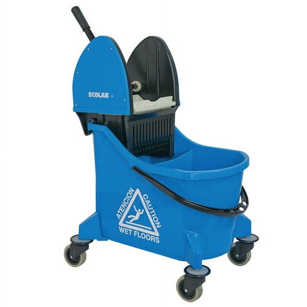 Ecolab Food Safety Ecolab - 89990207 - Blue Dual Chamber Down Press Wringer Mop Bucket - Walmart.com