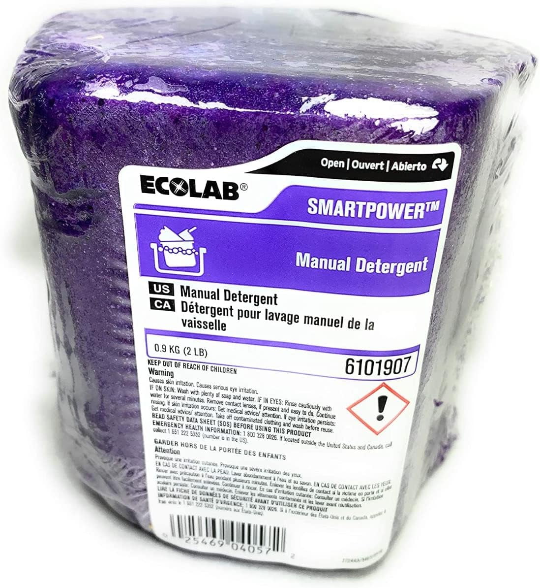 Ecolab Smart Power Manual Dish Pot Pan Detergent 6101907 (2 Lb Block ...