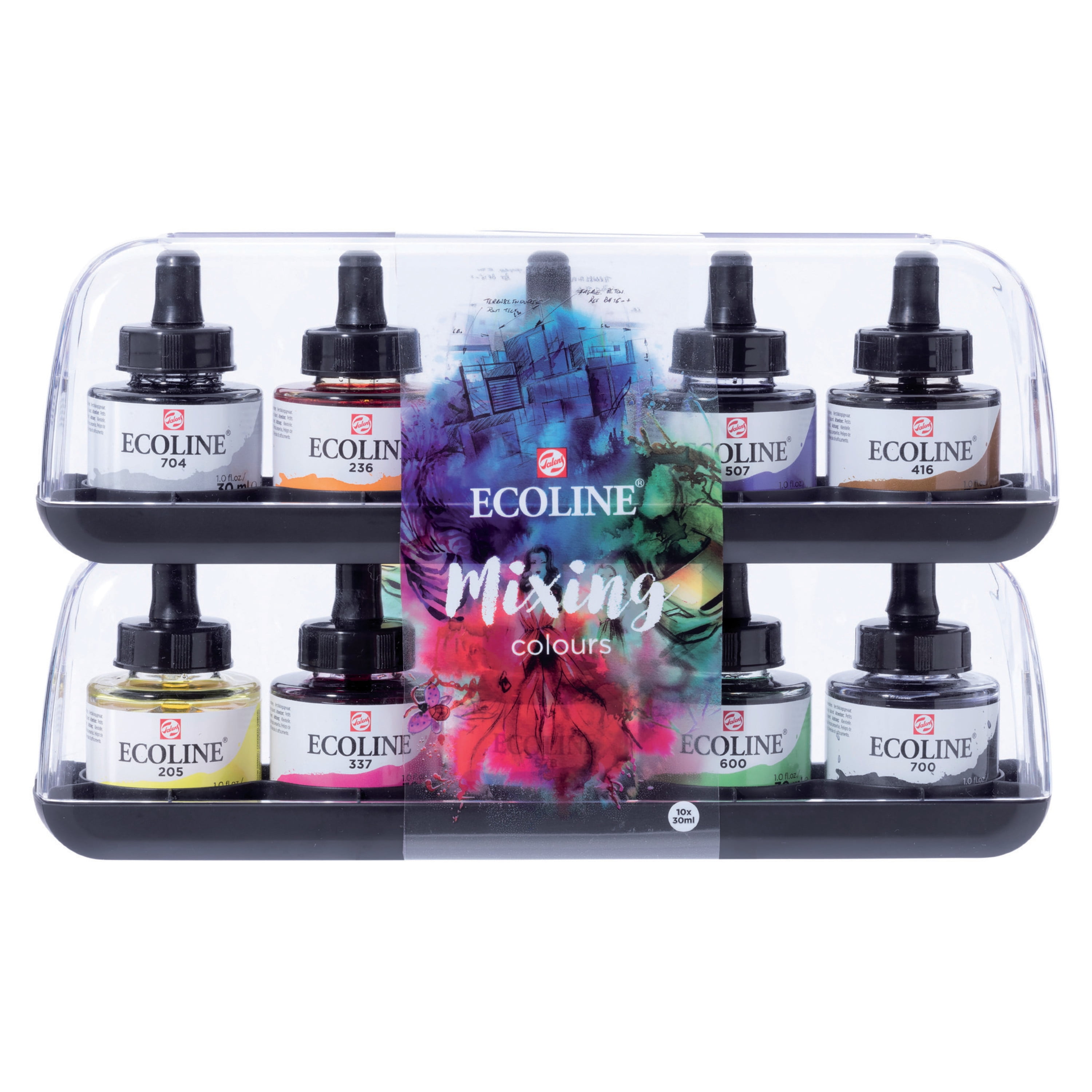 Ecoline Watercolor Paint Set, 10-Color 30ml Pipette Jar Sets - Walmart.com