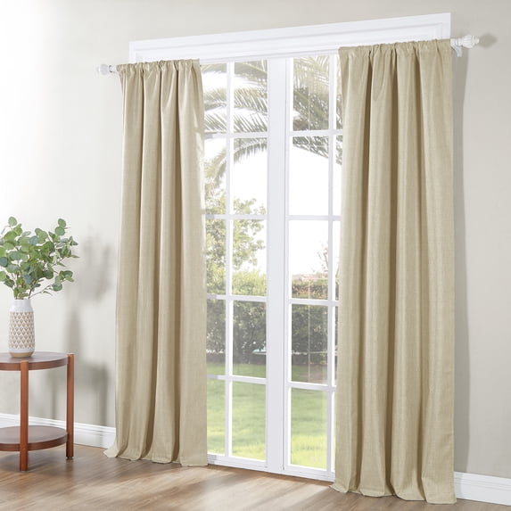 Ecologee Textured 100% Blackout Indoor Curtains 2 Pack Panel Set - 100% ...
