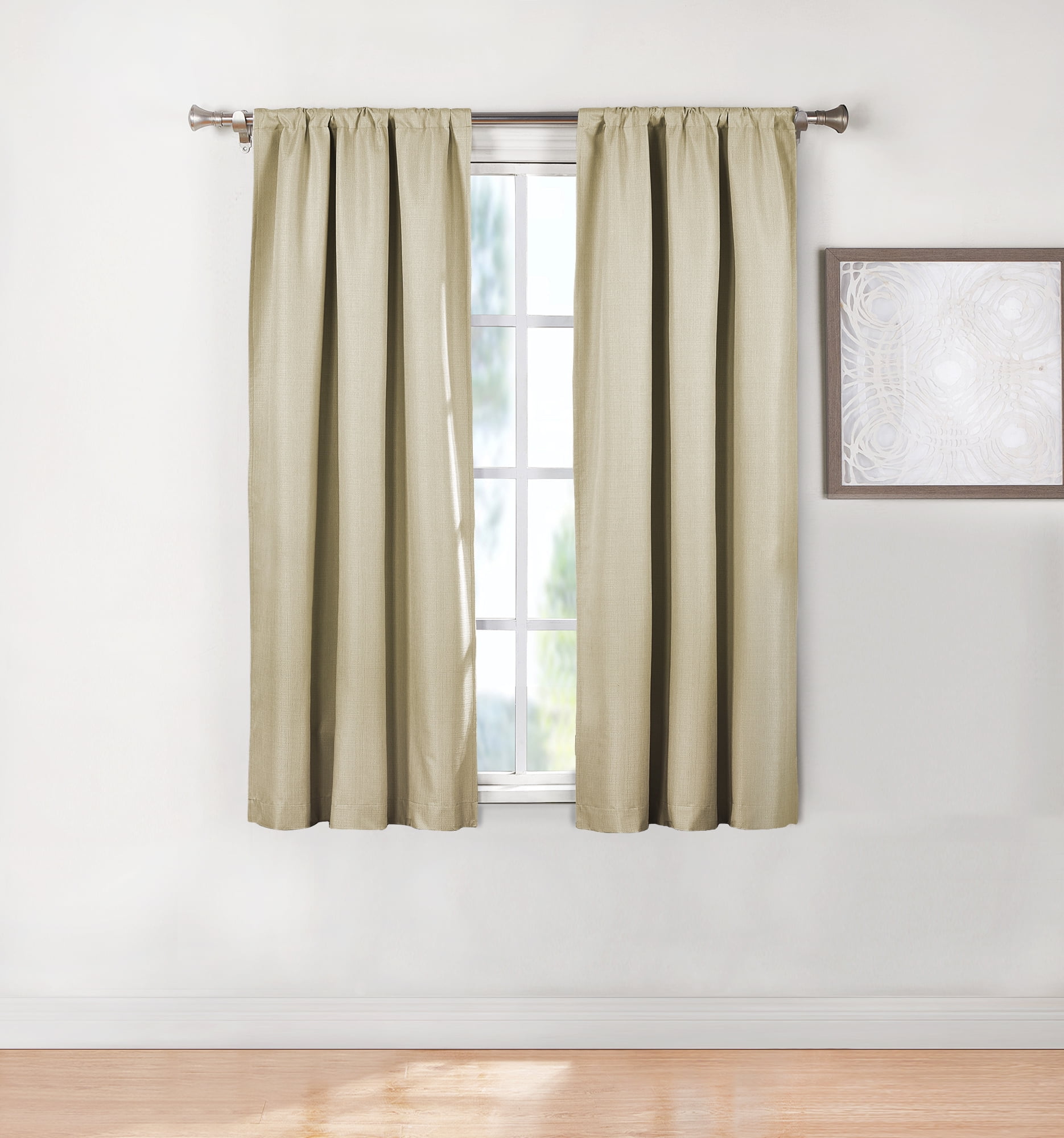 Ecologee Textured Blackout Curtain Panel Pair Gold 37x63 Recycled ...