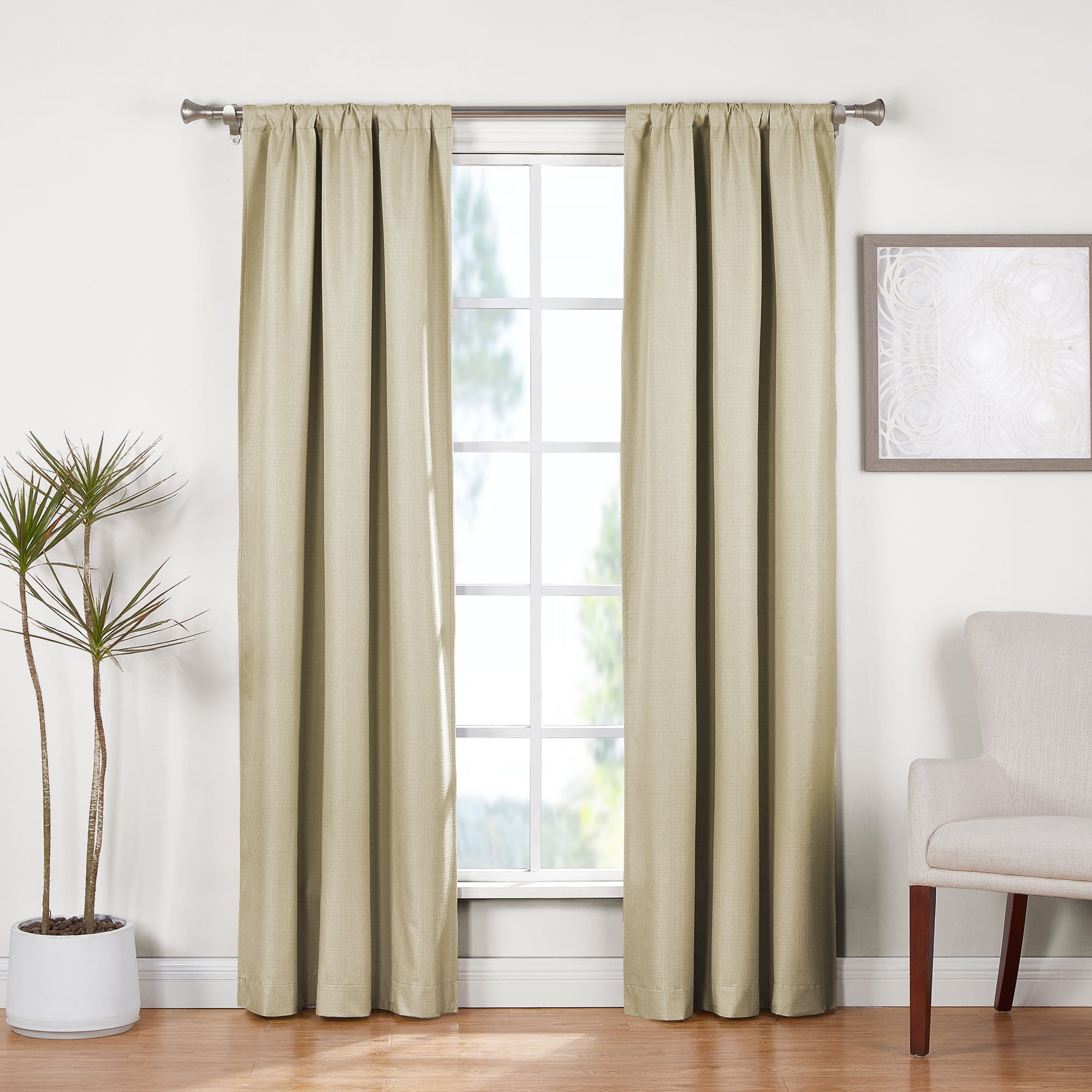 Ecologee Wakefield Textured Total Blackout Rod Pocket Curtain Panel ...