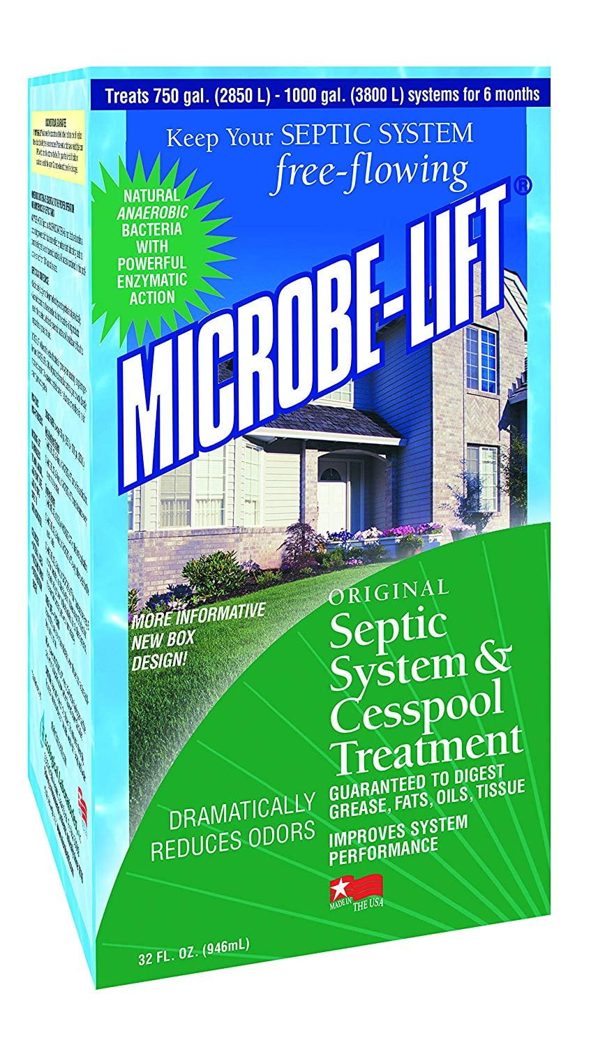 Ecological Labs Microbe-Lift 32oz Septic & Cesspool Treatment, Reduces ...